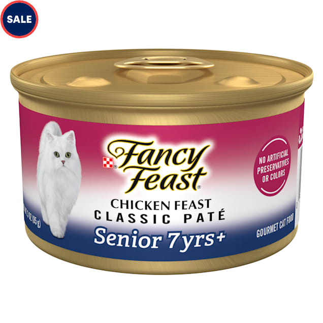 Fancy Feast High Protein Senior 7+ Chicken Feast Pate Wet Cat Food, 3 oz., Case of 24 | Petco