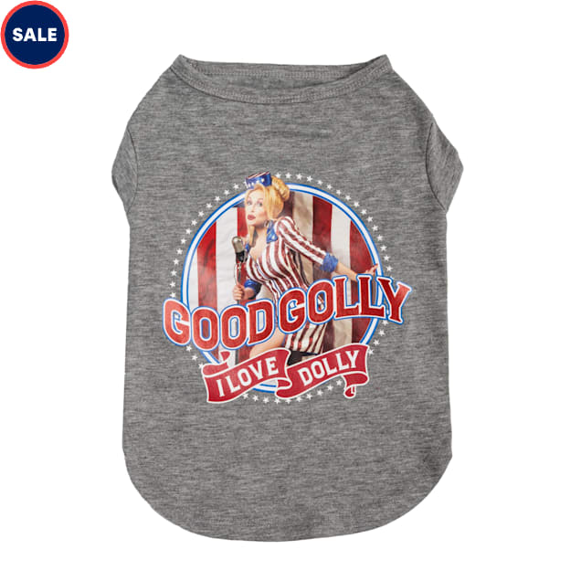 Doggy Parton Good Golly Love Dolly T-Shirt, X-Small, Gray | Petco