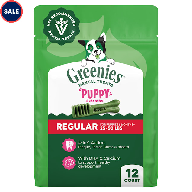Greenies Puppy Regular Size Natural Dental Dog Treats, 12 oz. Pack (12 ...