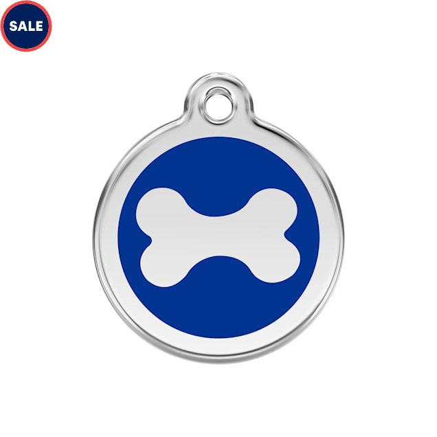 Red Dingo Stainless Steel Enamel Bone Personalized Engraved Pet ID Tag ...