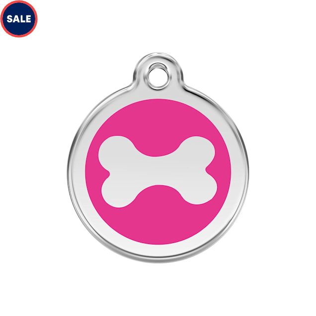 Red Dingo Stainless Steel Enamel Bone Personalized Engraved Pet ID Tag ...