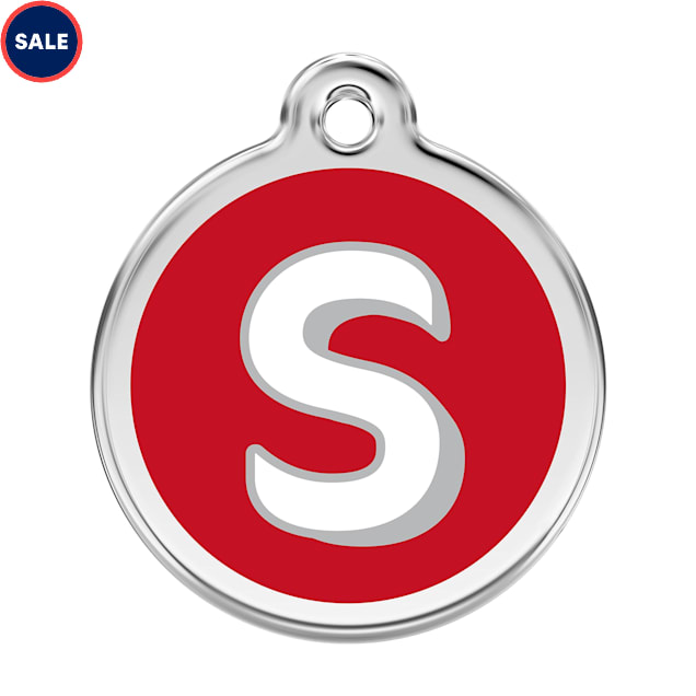 Red Dingo Stainless Steel Enamel Alphabet S Personalized Engraved Pet ...