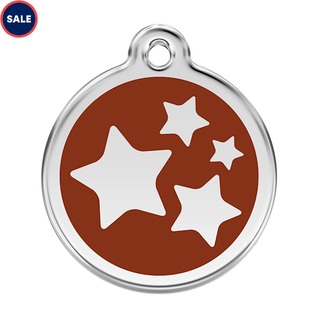Red Dingo Stainless Steel Enamel Star Personalized Engraved Pet ID Tag ...
