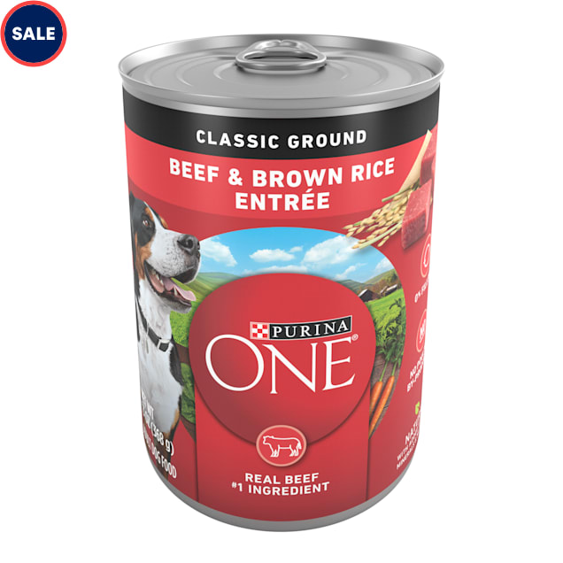 Purina ONE Natural Classic Ground Beef & Brown Rice Entree Wet Dog Food ...