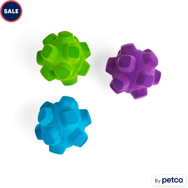 Leaps & Bounds Flocked Ball with Nubs Assorted Dog Toy | Petco