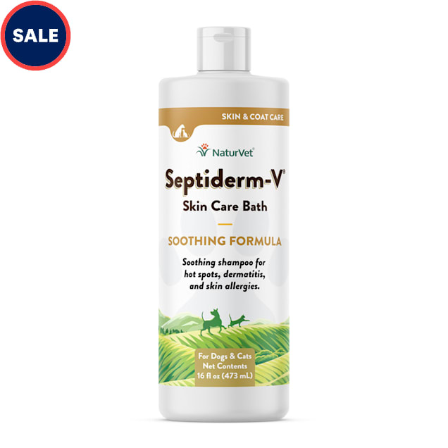 Septiderm-V Antiseptic Skin Care Bath Grooming Dog Shampoo, Cats ...