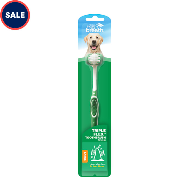 TropiClean Fresh Breath Triple Flex Toothbrush for Large Dogs | Petco