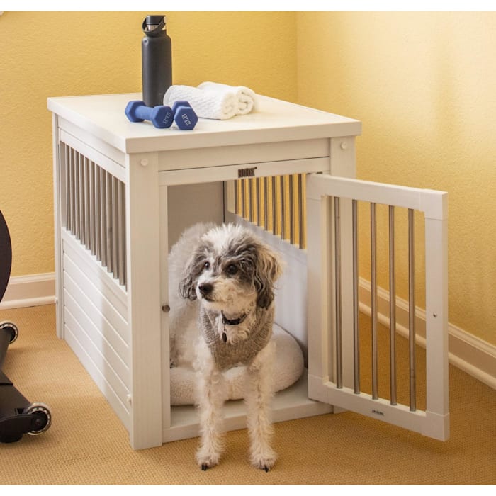 New Age Pet Ecoflex Furniture Style Dog Crate End Table - Antique White ...