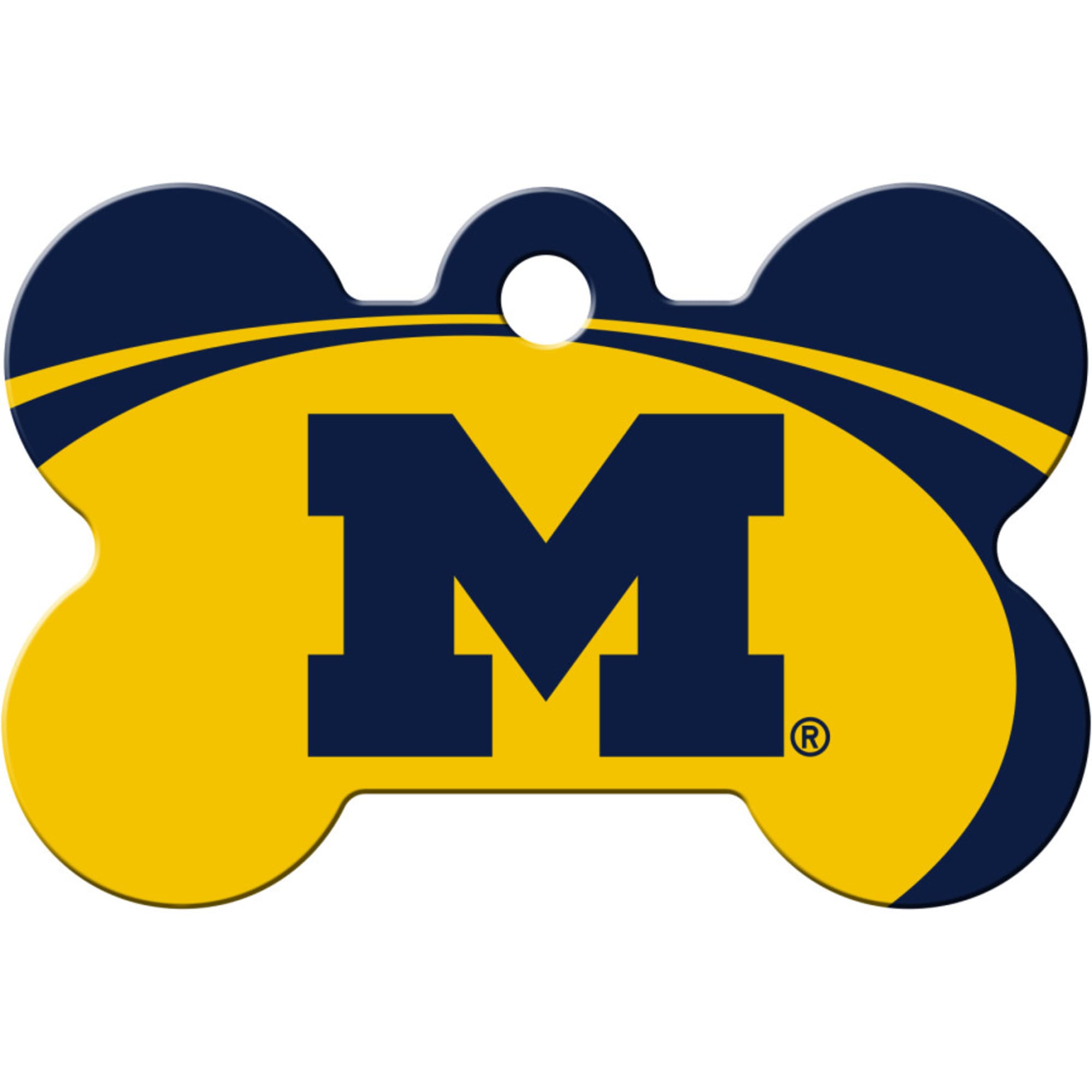 Quick-Tag Michigan Wolverines NCAA Bone Personalized Engraved Pet ID ...