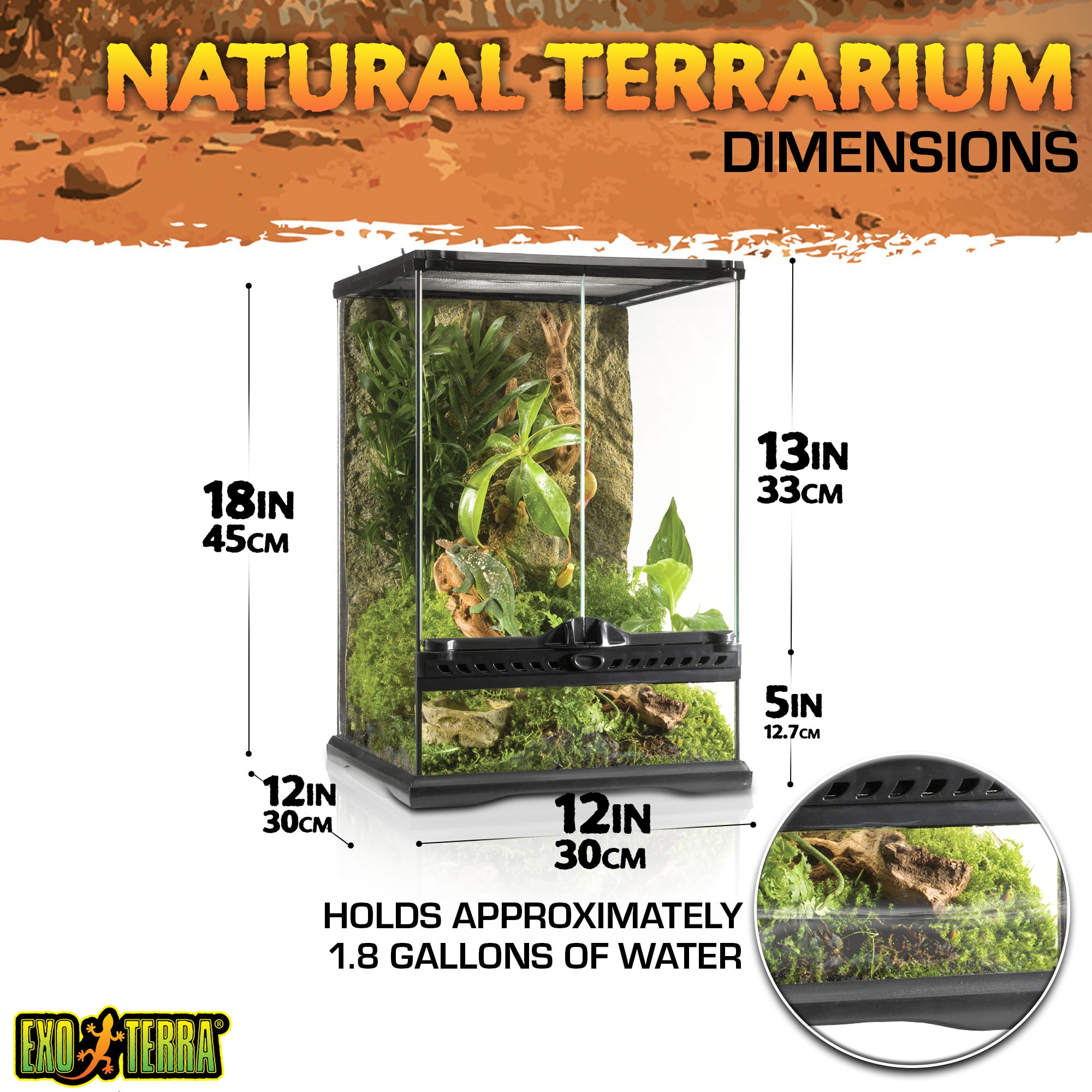 26.4L Reptile Bedding Tropical Exo Terra Jungle Earth Terrarium ...