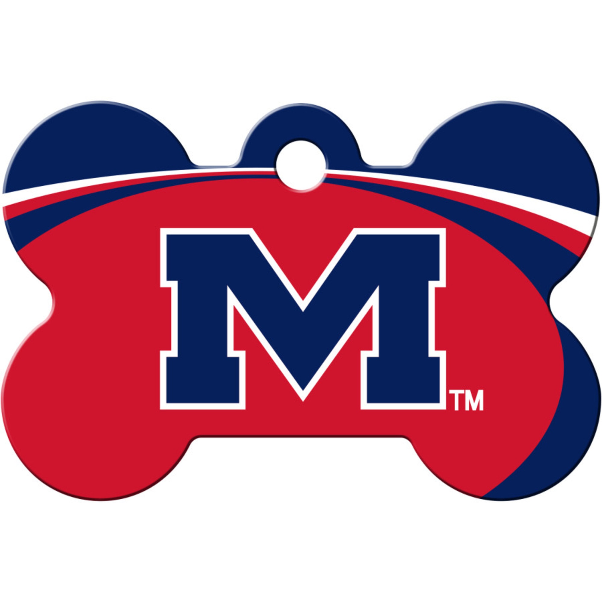 Quick-Tag Ole Miss NCAA Bone Personalized Pet ID Tag, 1.5"x1" | Petco