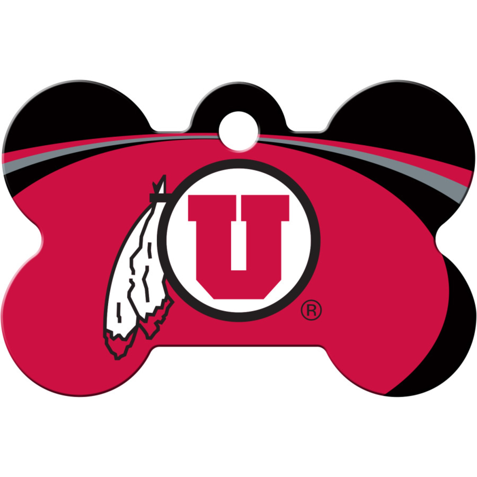 Quick-Tag Utah Utes NCAA Bone Personalized Pet ID Tag, 1.5"x1" | Petco