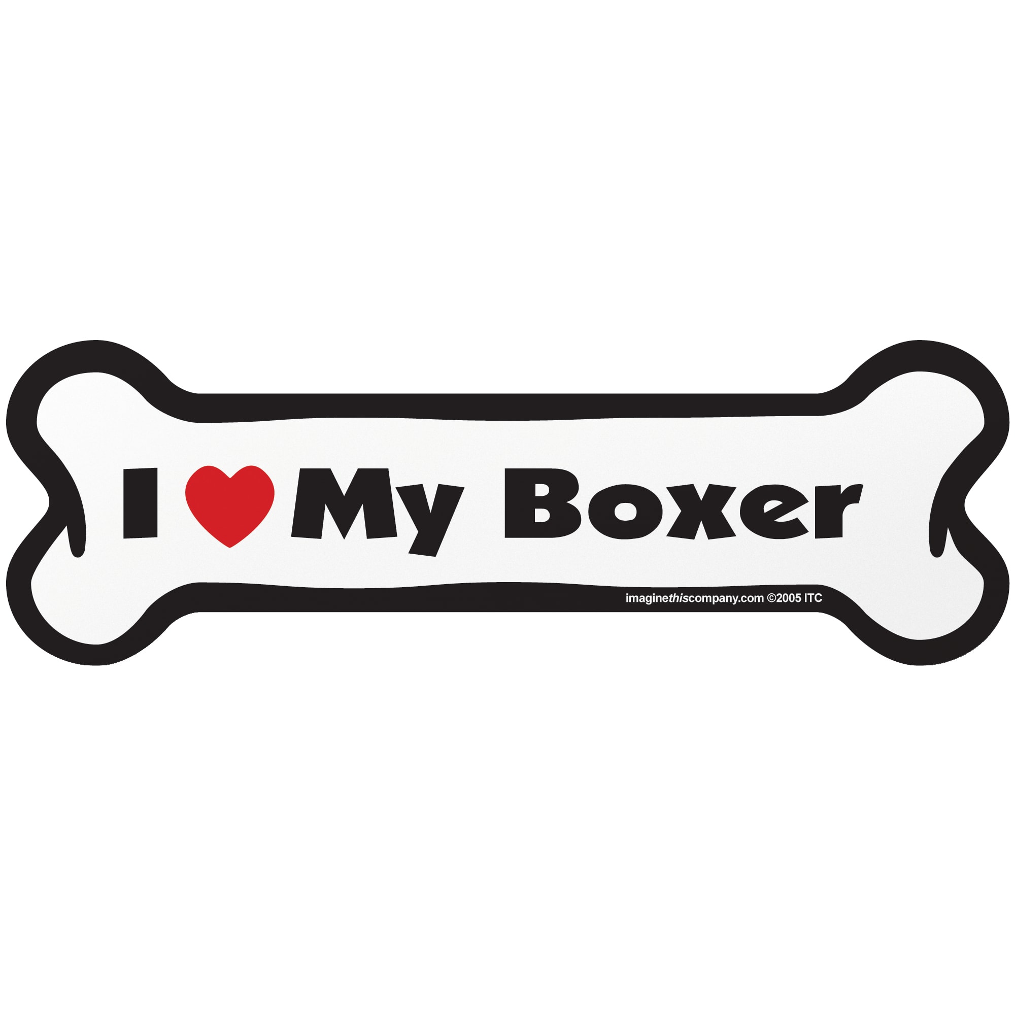 Imagine This "I Love My Boxer" Bone Car Magnet | Petco