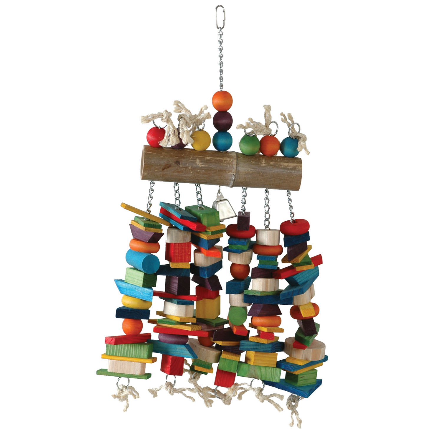 Caitec Bamboo Log Bird Toy with Bell, 16" W X 27" H | Petco