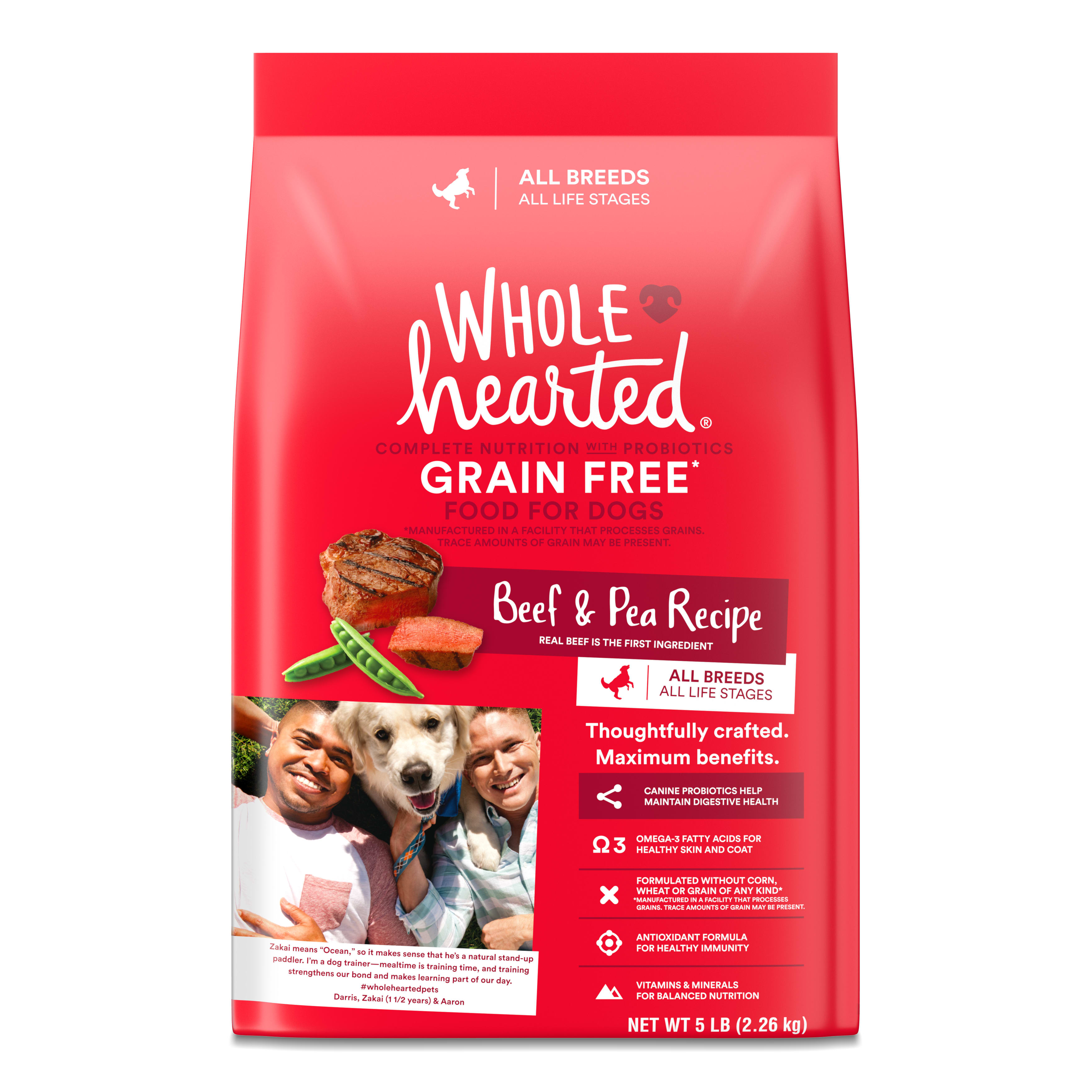 WholeHearted Grain Free All Life Stages Beef Pea Formula Dry Dog Food