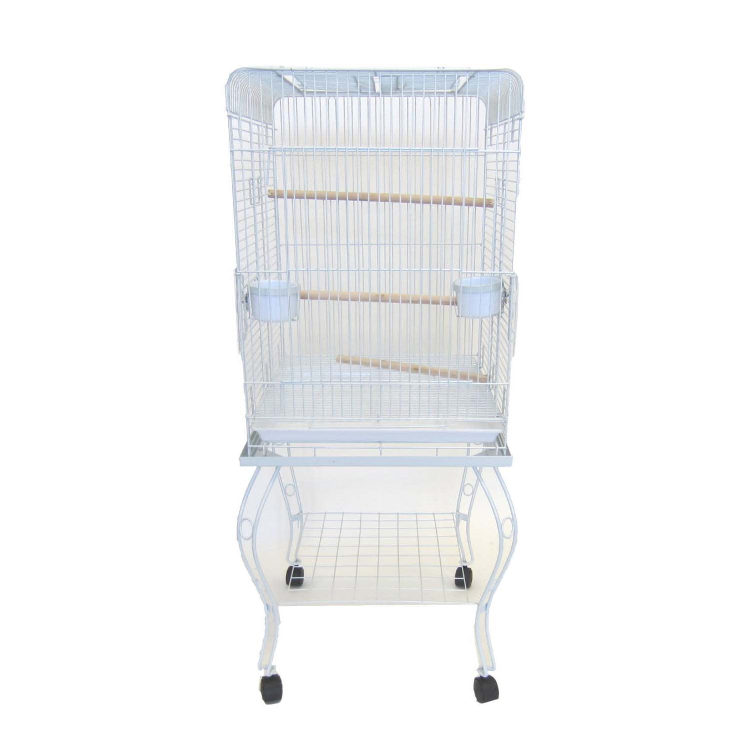 YML Open Top White Parrot Cage With Stand, 24" L X 24" W X 68" H | Petco