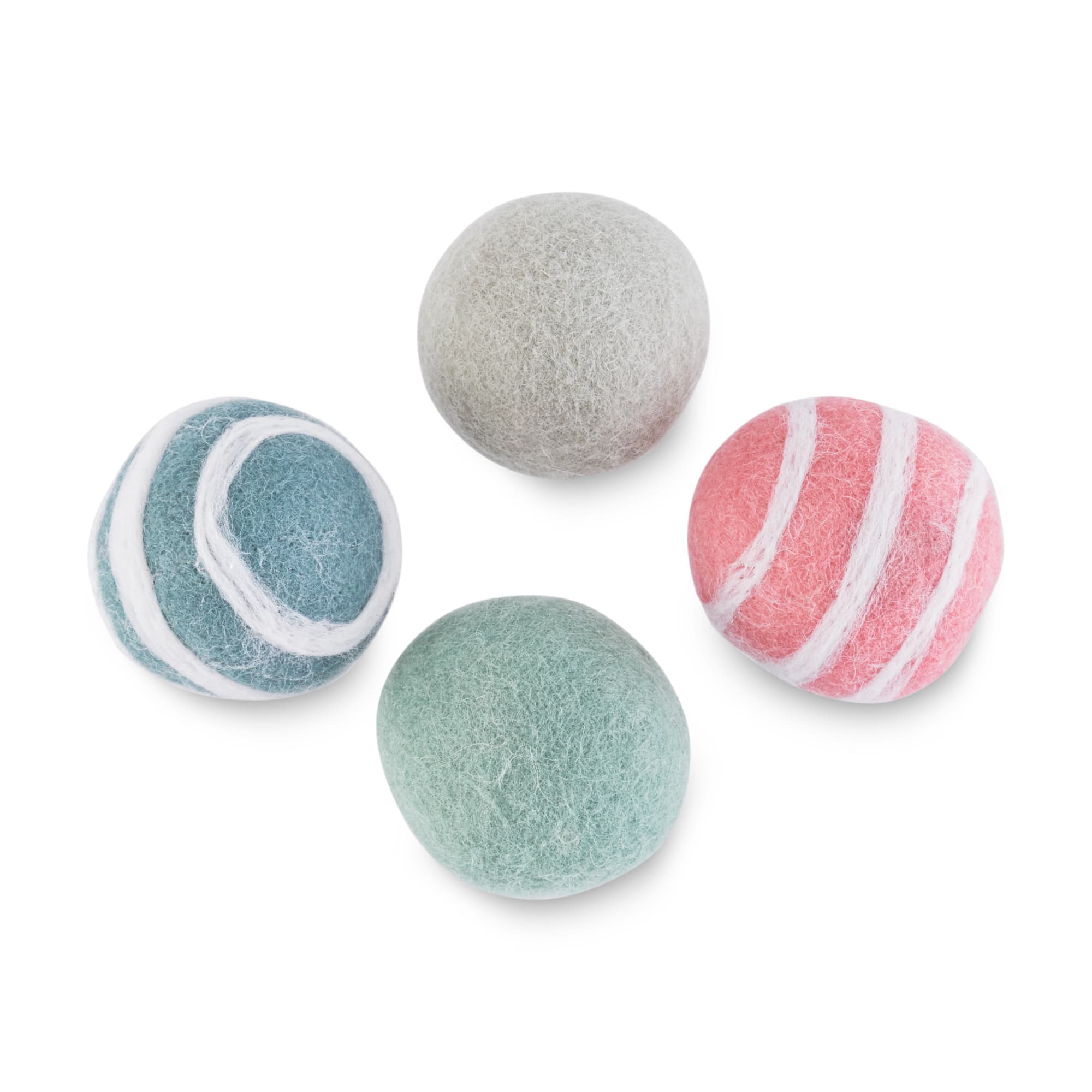 Leaps & Bounds Playful by Nature Pounce & Play Wool Cat Ball Toys, Pack ...