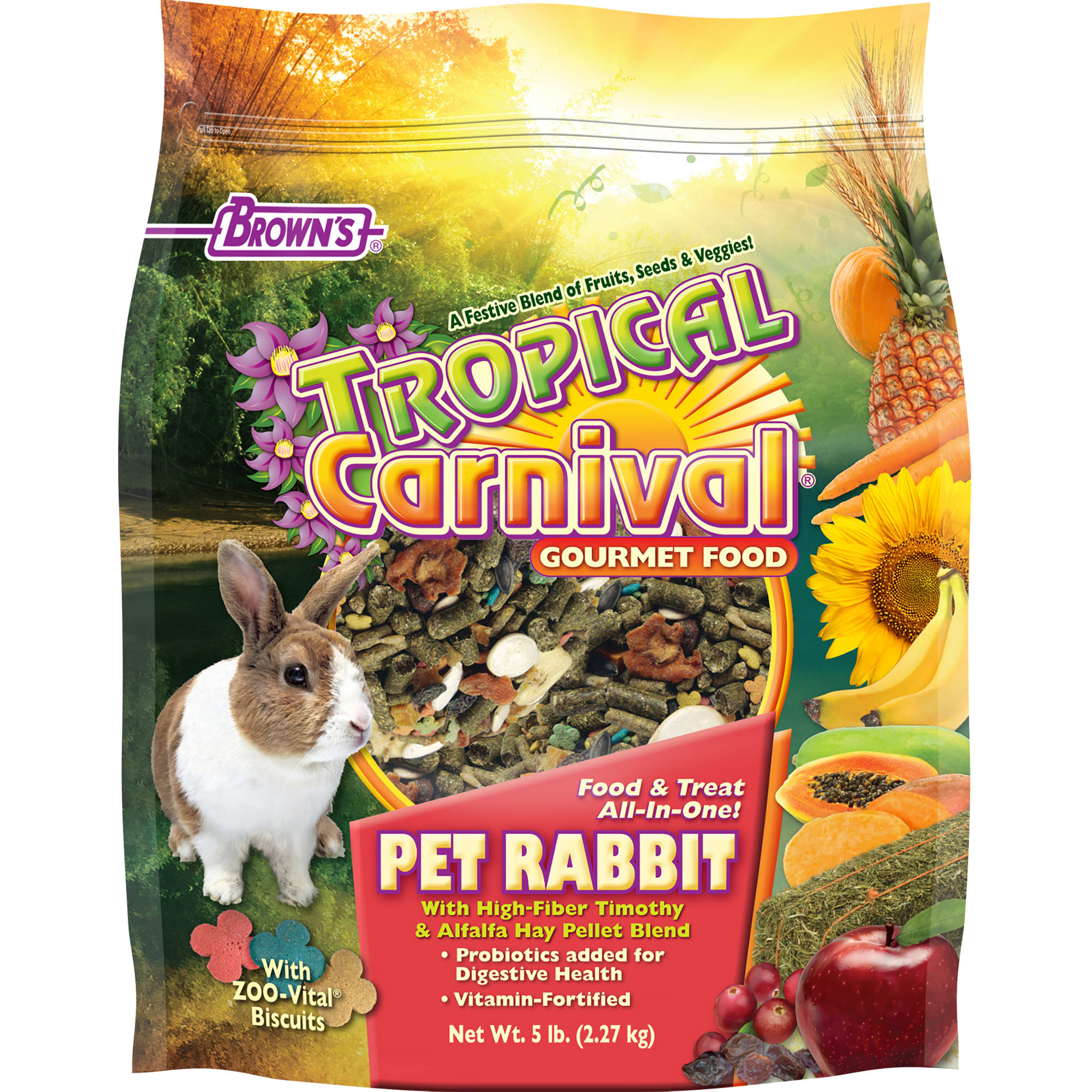 Brown's Tropical Carnival Pet Rabbit Food, 5 lbs. | Petco