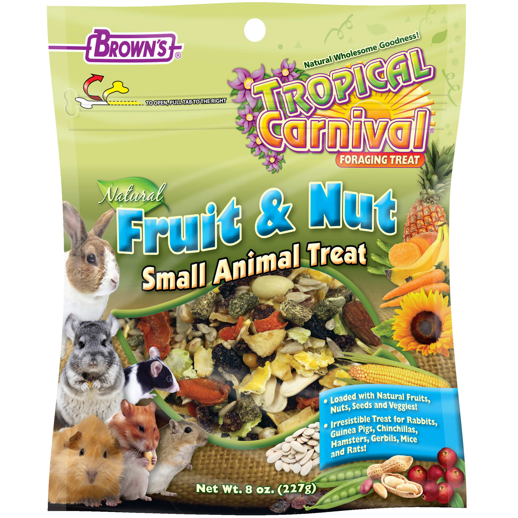 Brown's Tropical Carnival Fruit & Nut Small Animal Treat, 8 oz. | Petco