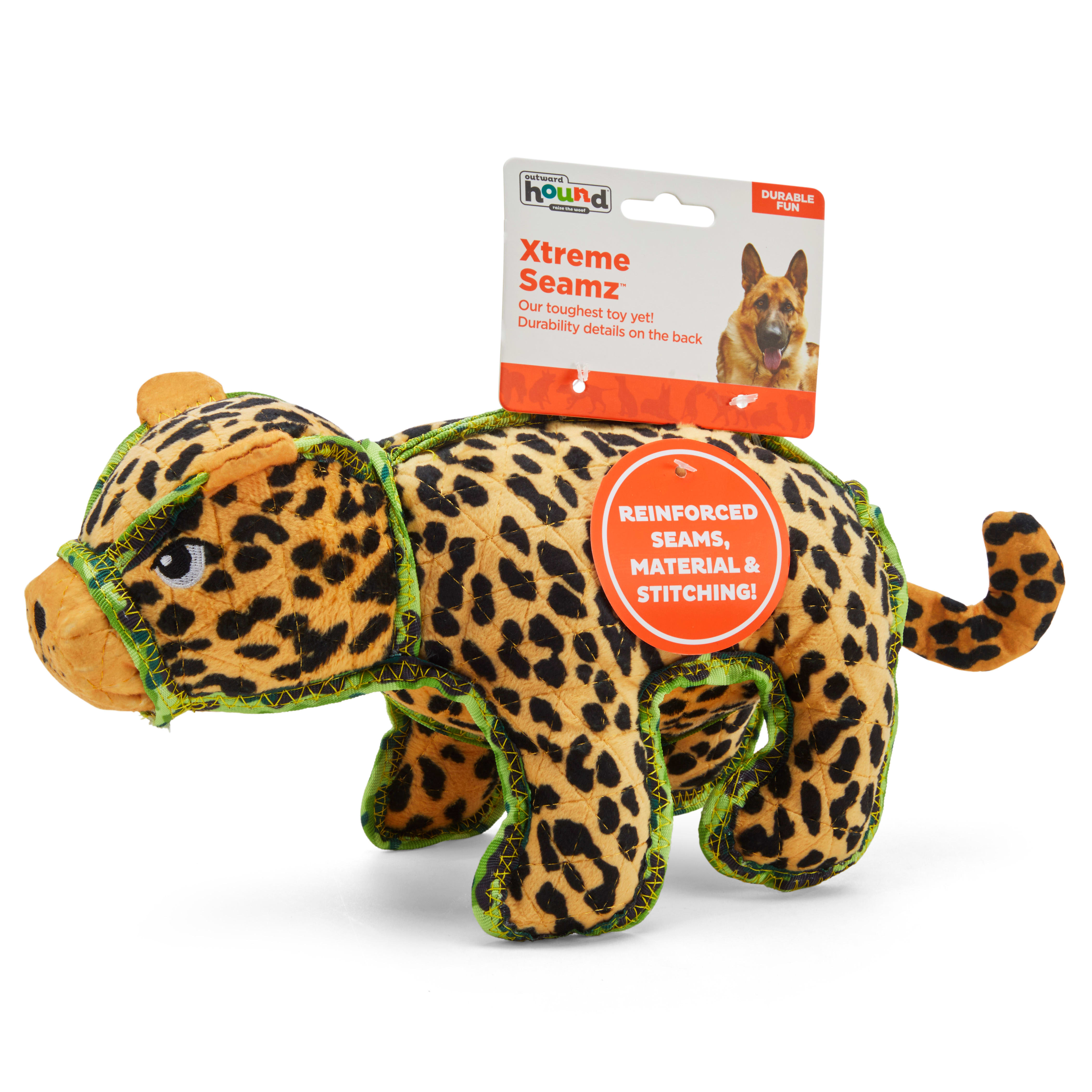 Outward Hound Xtreme Seamz Leopard Dog Toy, Medium | Petco
