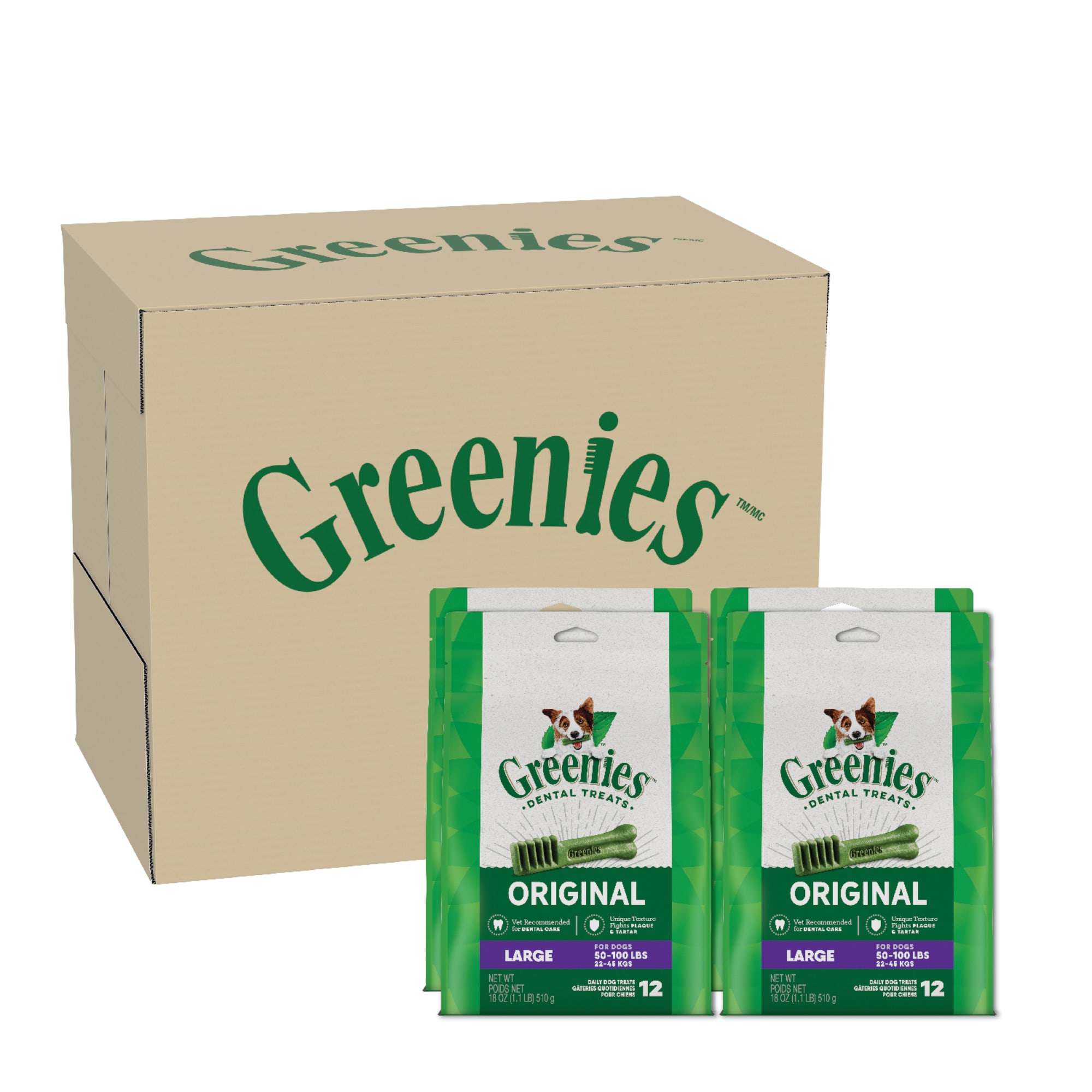 Greenies Original Large Natural Dog Dental Care Chews Oral Health Dog ...