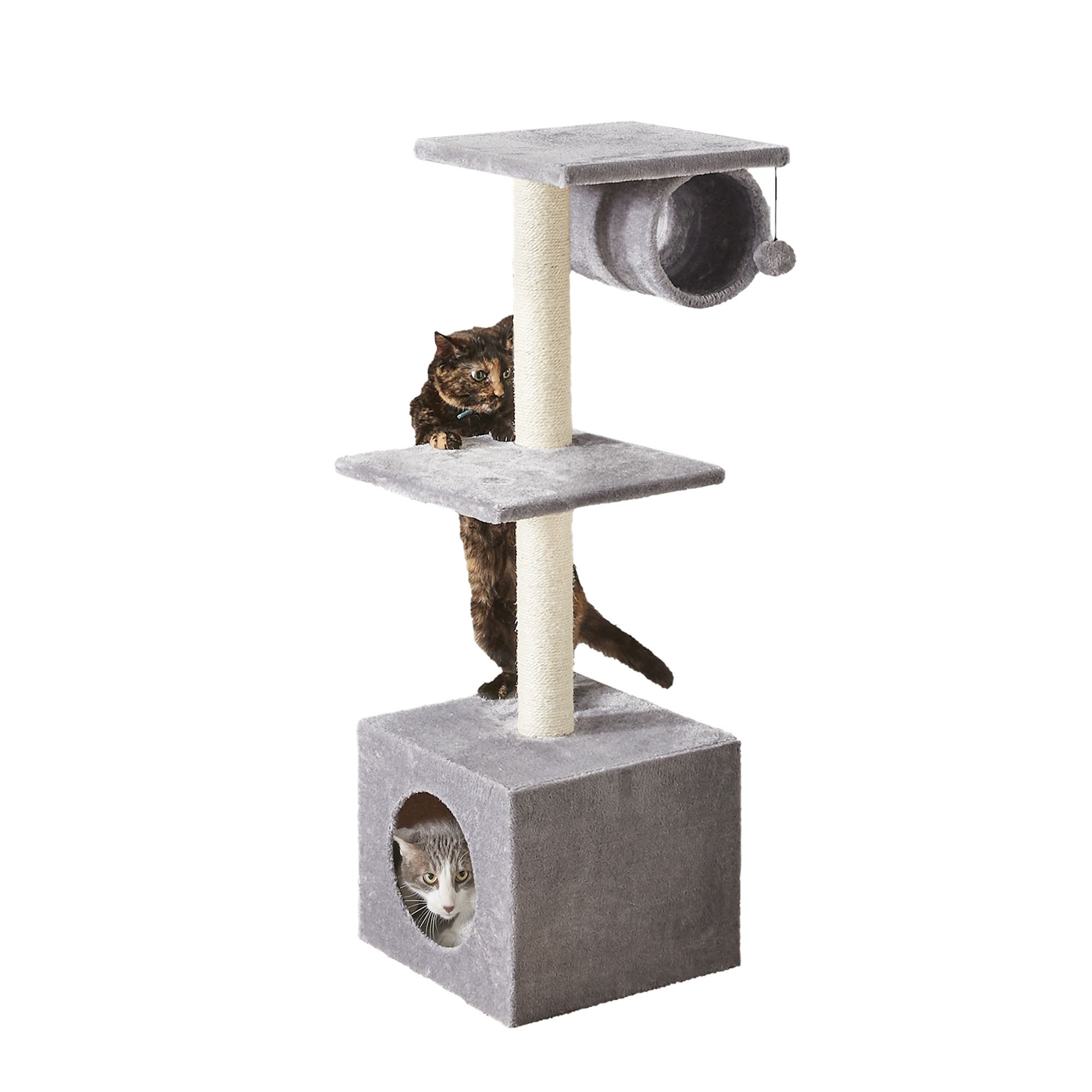 Two by Two Aspen 3-Level Multi-Option Cat Condo, 14.2" X 14.2" X 41.5 ...