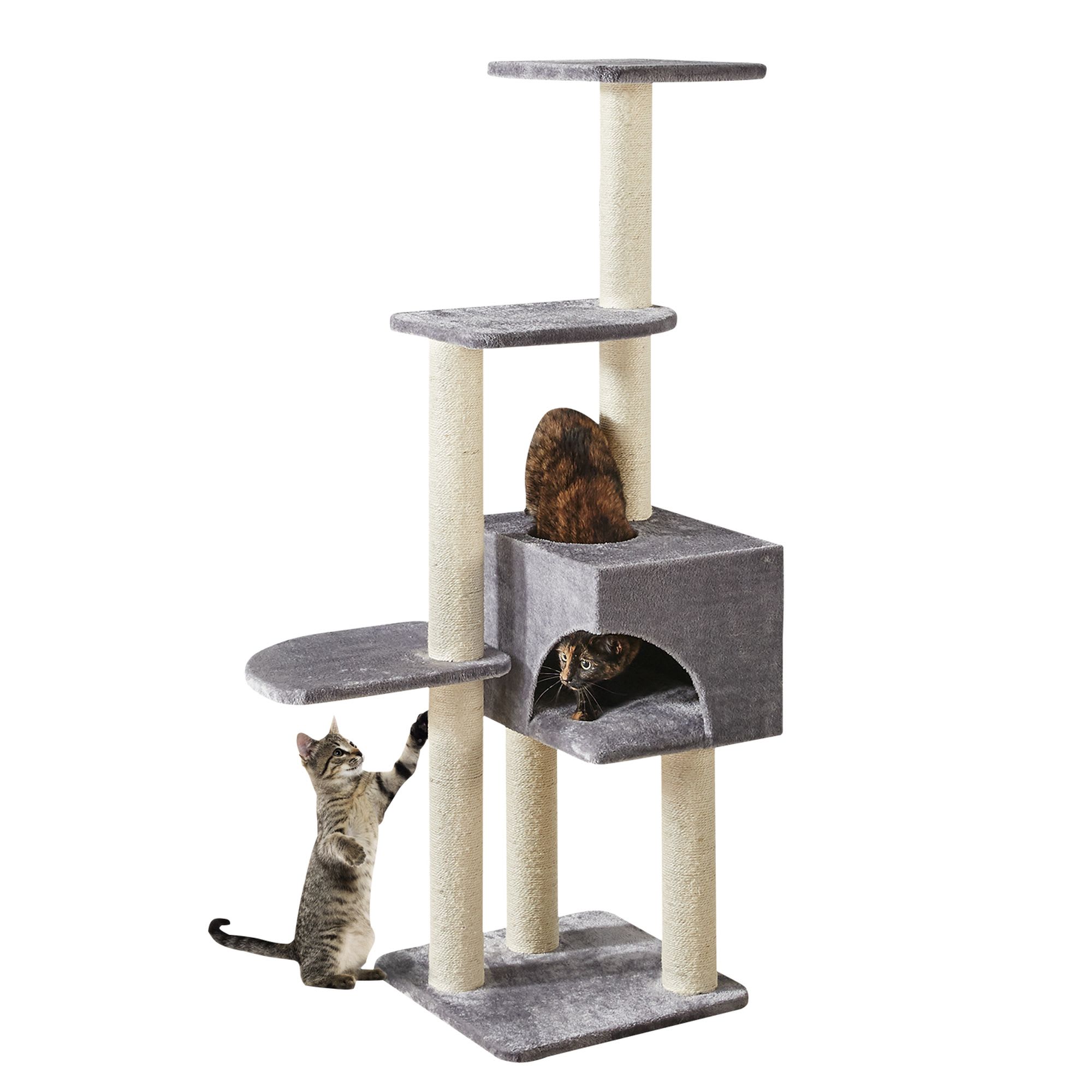 Two by Two Spruce 4-Level Cat Tree & Condo, 17" X 17" X 54.3" | Petco