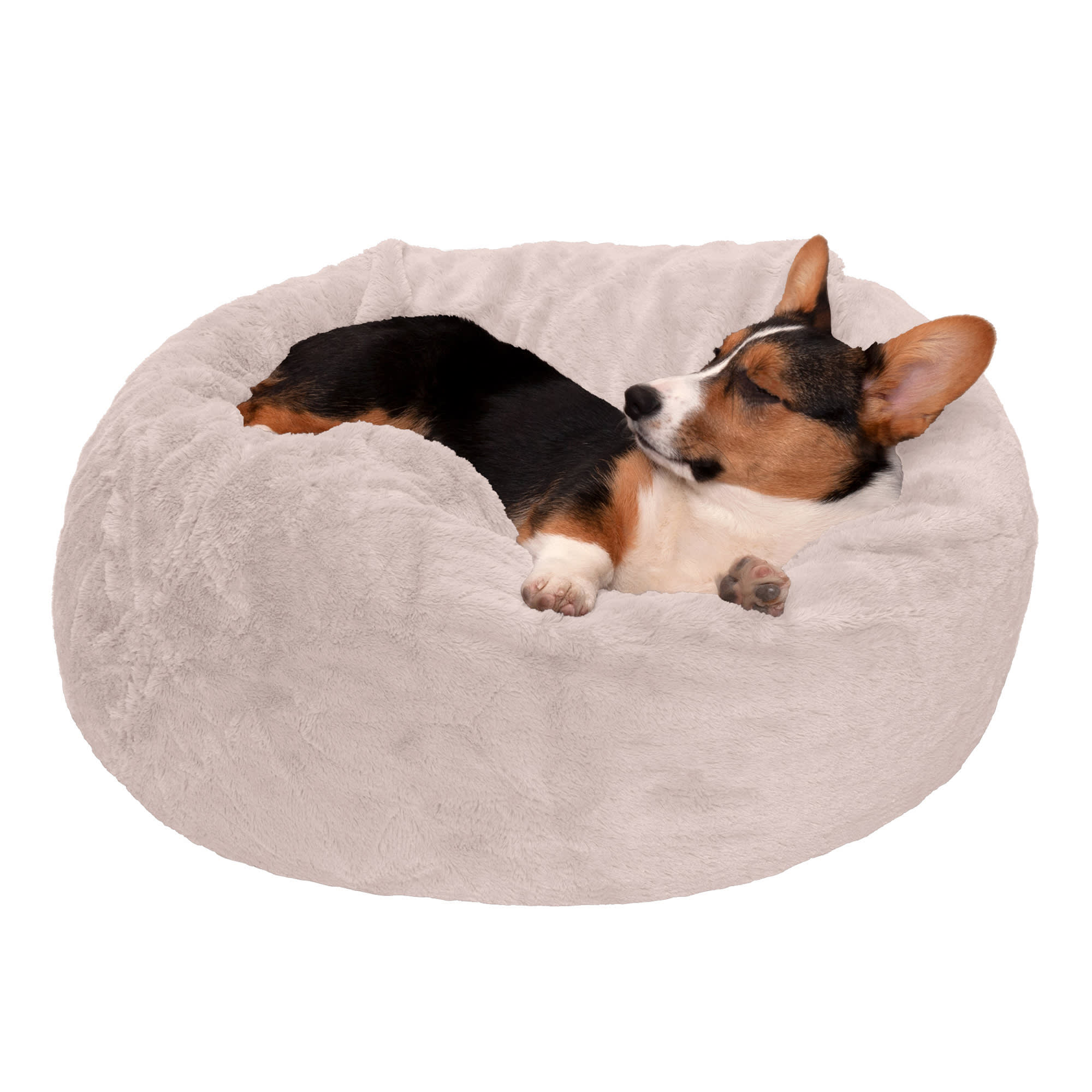 FurHaven Round Plush Ball Pet Bed, 19.7" L X 19.7" W X 26" D, Shell | Petco
