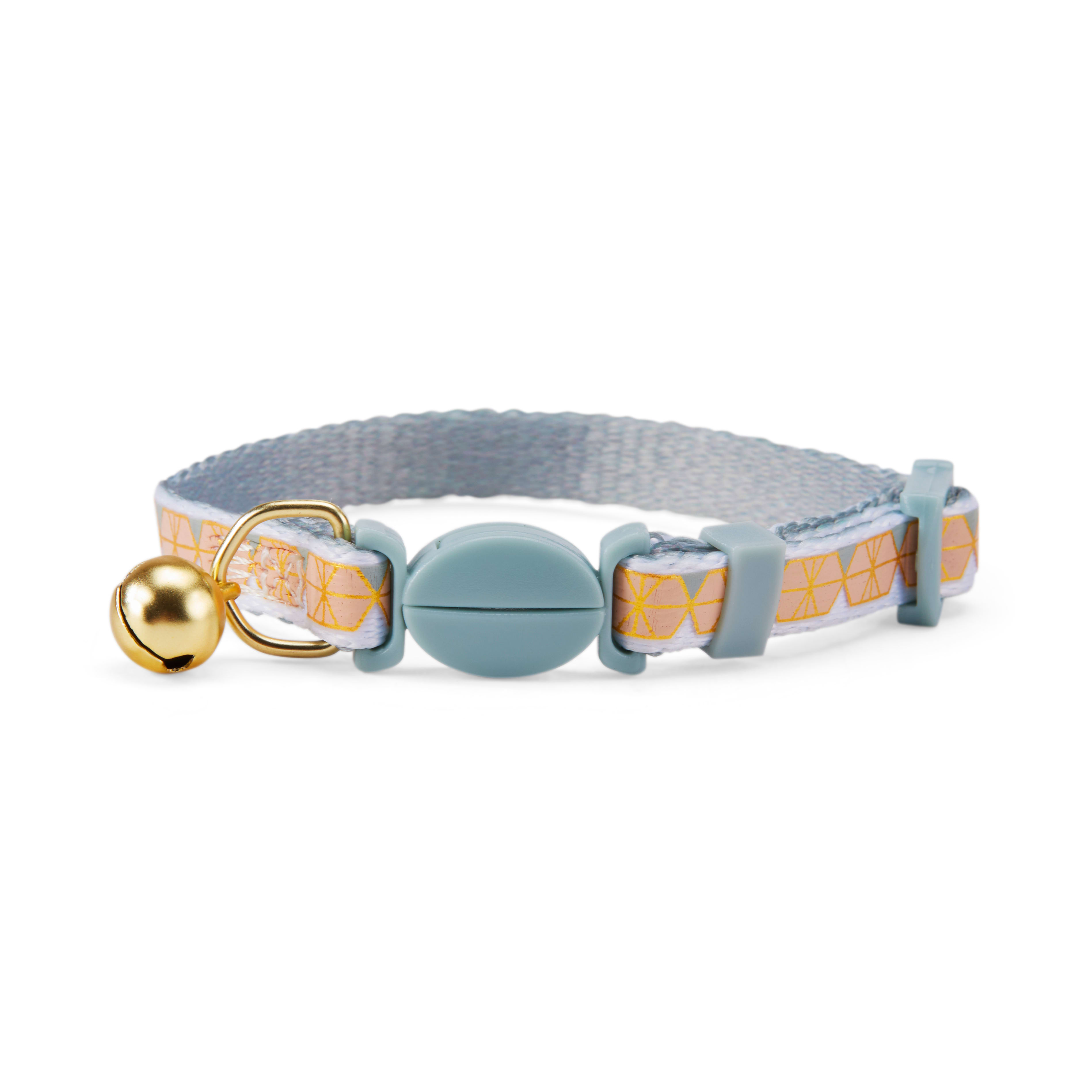 YOULY Pink/Grey Geo Kitten Collar, X-Small | Petco