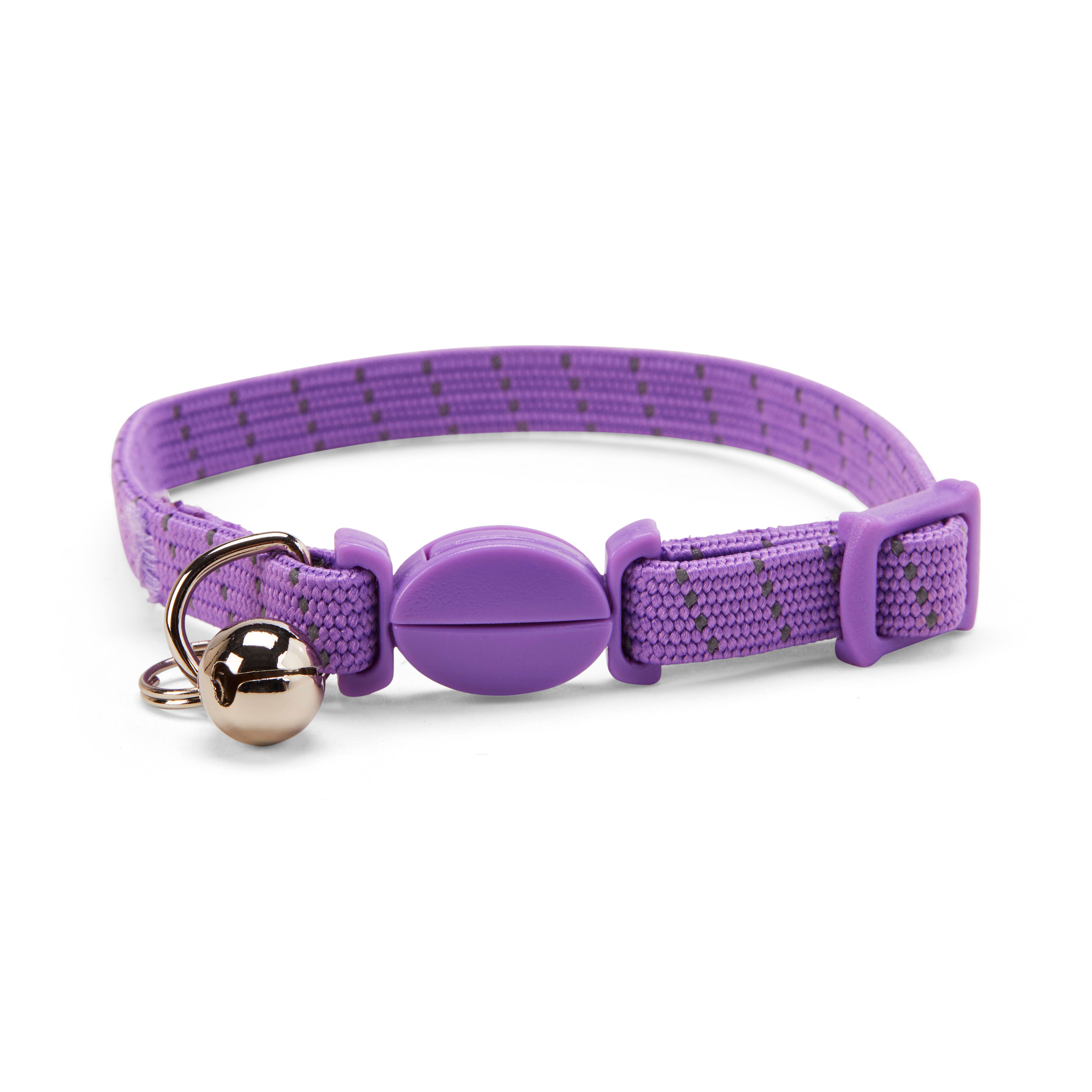 YOULY The Classic Purple Reflective Rope Breakaway Cat Collar, Small ...