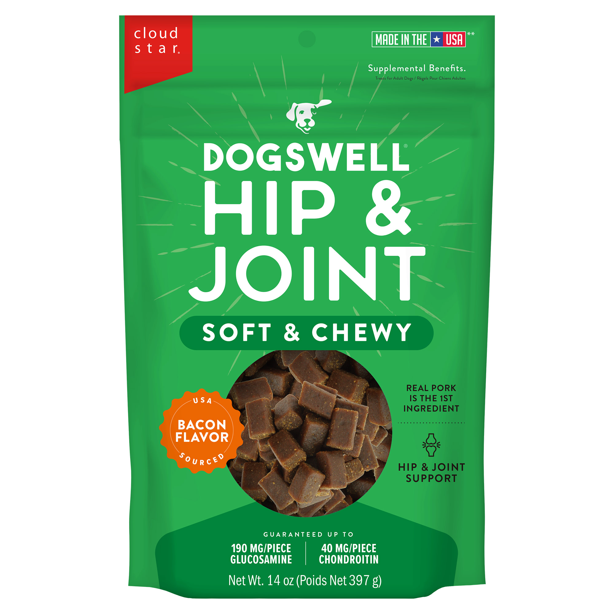 Dogswell Hip & Joint Soft & Chewy Bacon Dog Treats, 14 oz. | Petco