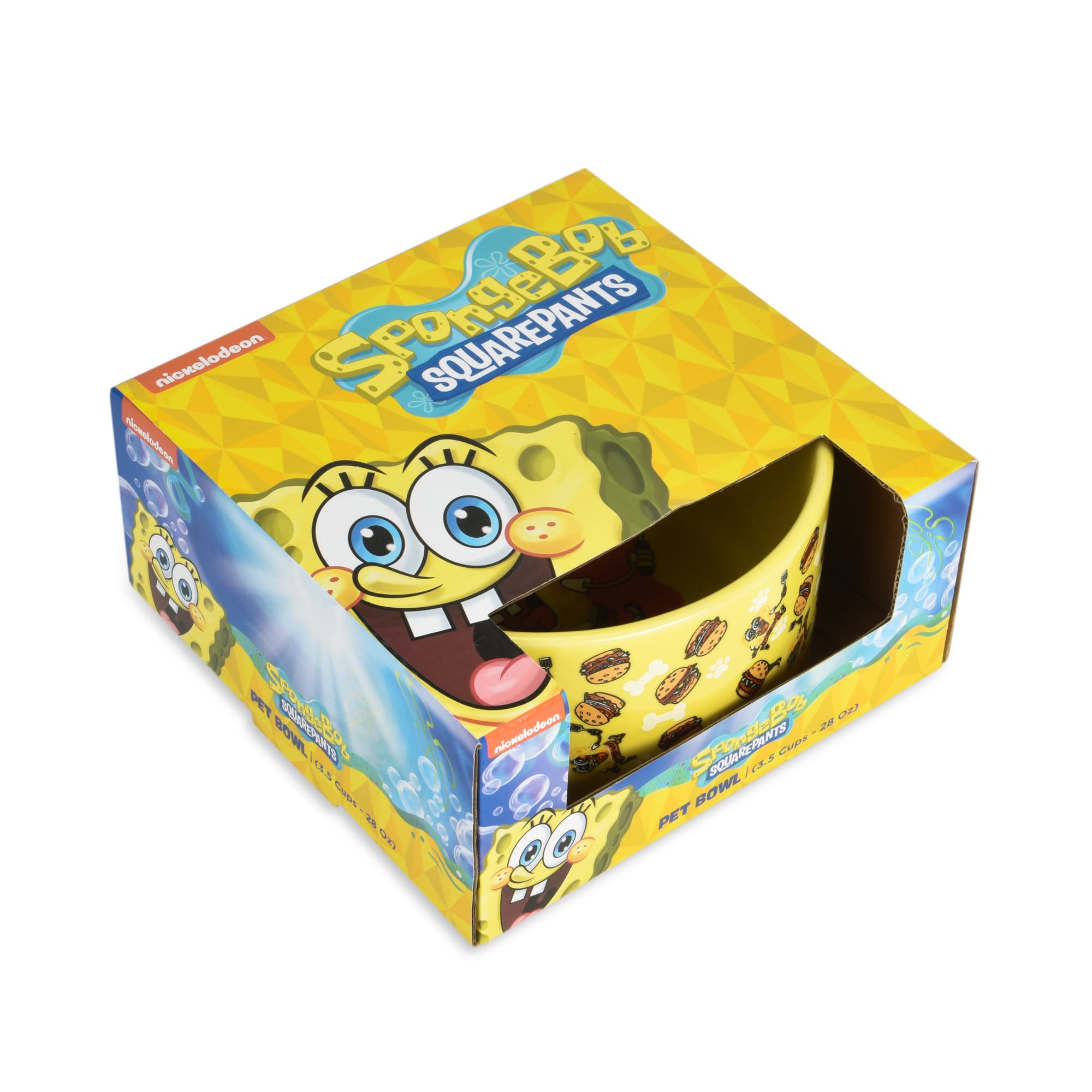 Fetch for Pets SpongeBob SquarePants Krabby Patty Dog Food Bowl, 3.5 ...