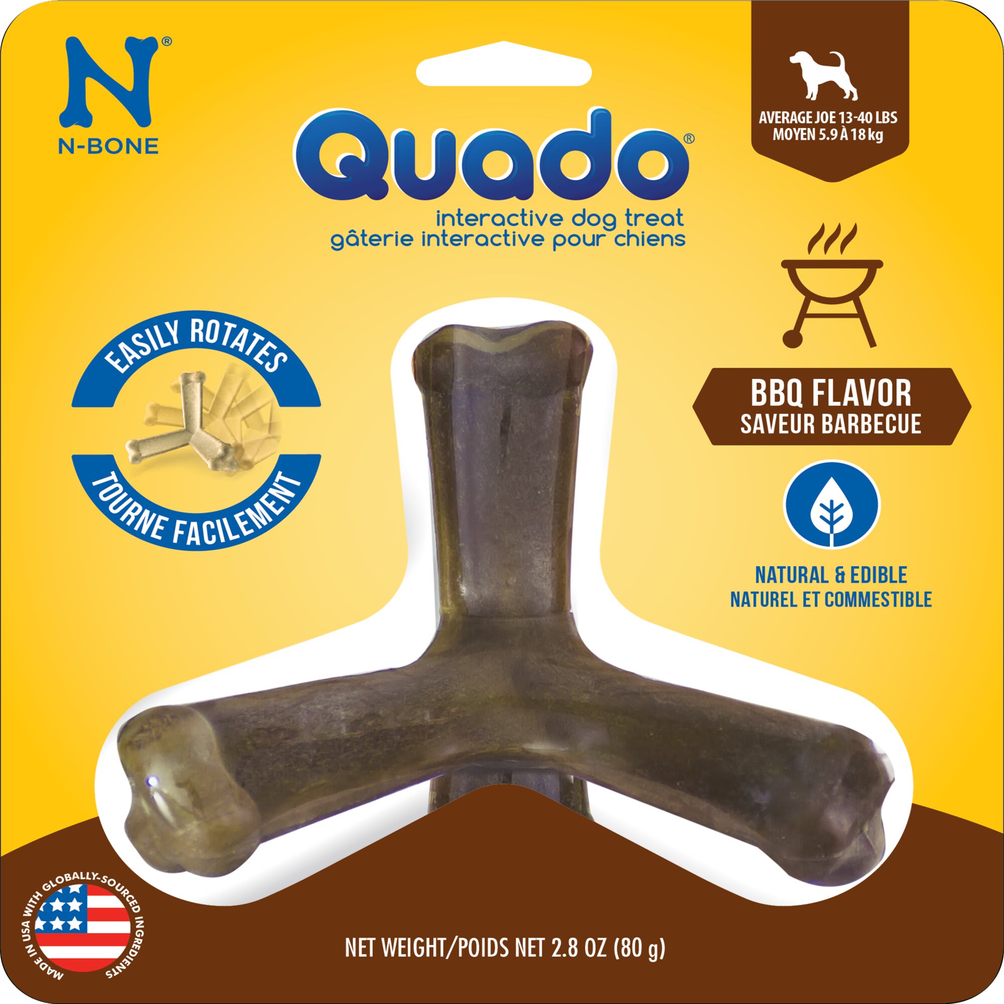 N-Bone Quado BBQ Flavor Interactive Medium Dog Treats, 2.8 oz. | Petco