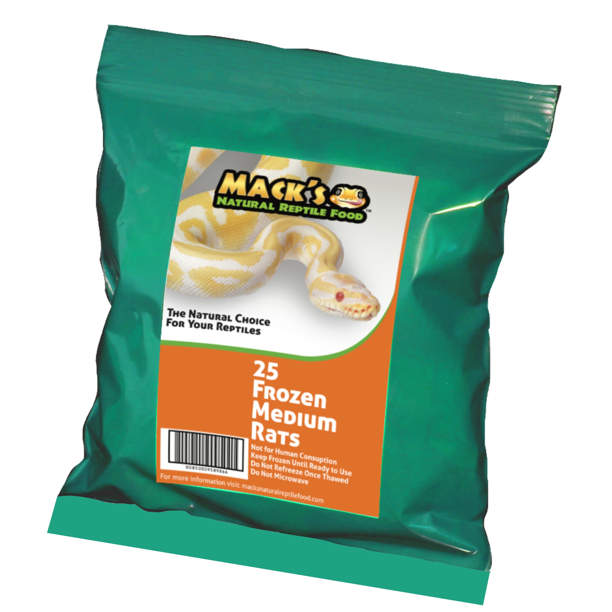 Mack's Natural Reptile Food Frozen Medium Rat - 25ct | Petco