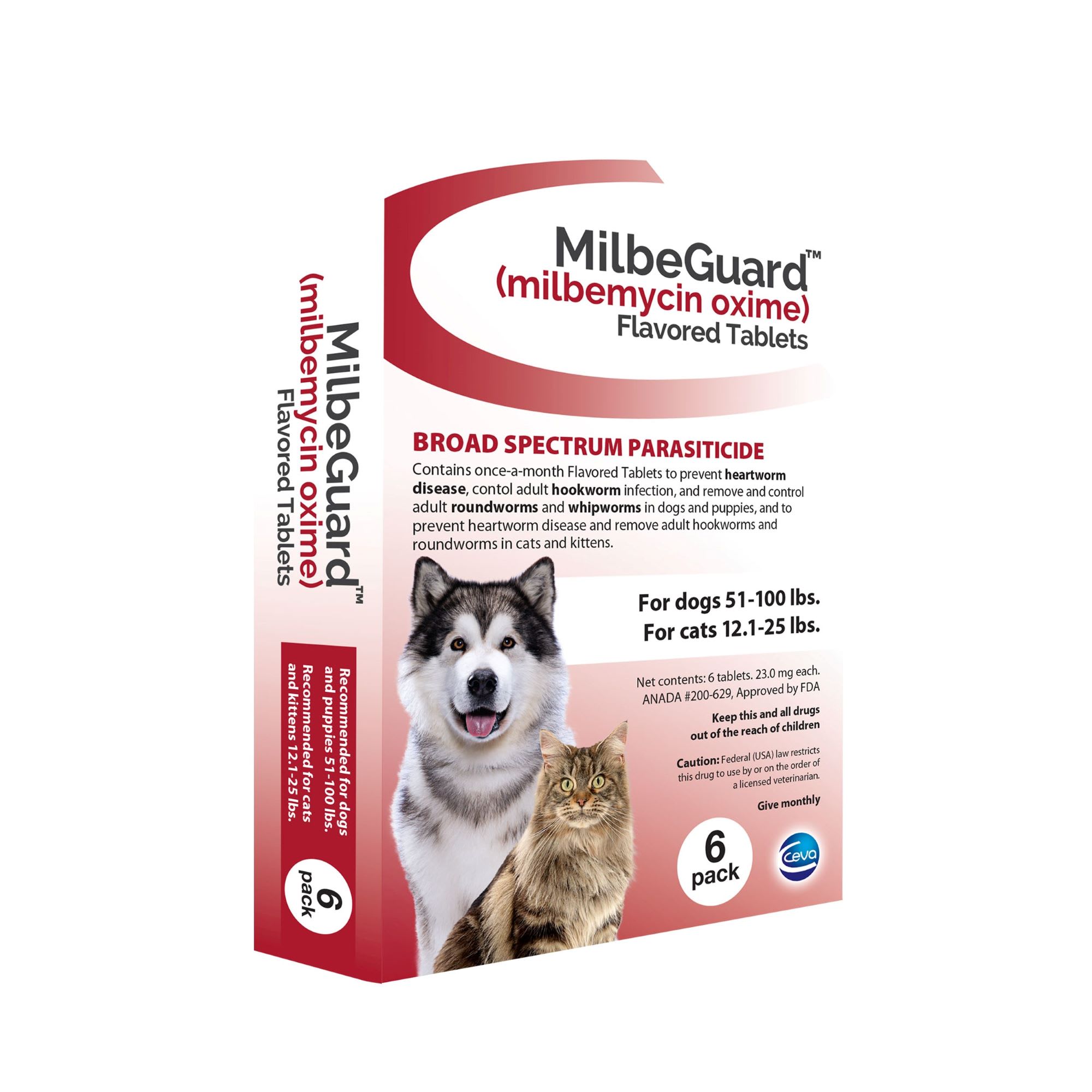 MilbeGuard Flavor Tabs 51 to 100 lb dog, 12.1 to 25 lb cat, 6 Count | Petco