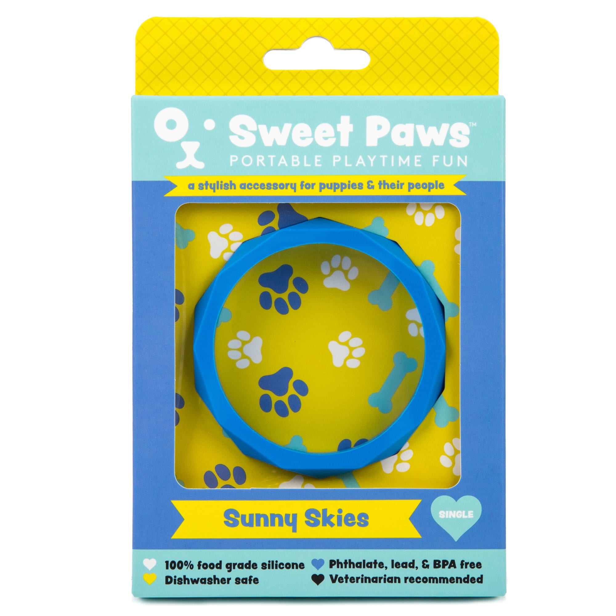 SWEET PAWS Wearable Sunny Skies Silicone Puppy Teether Chew Toy, Small ...