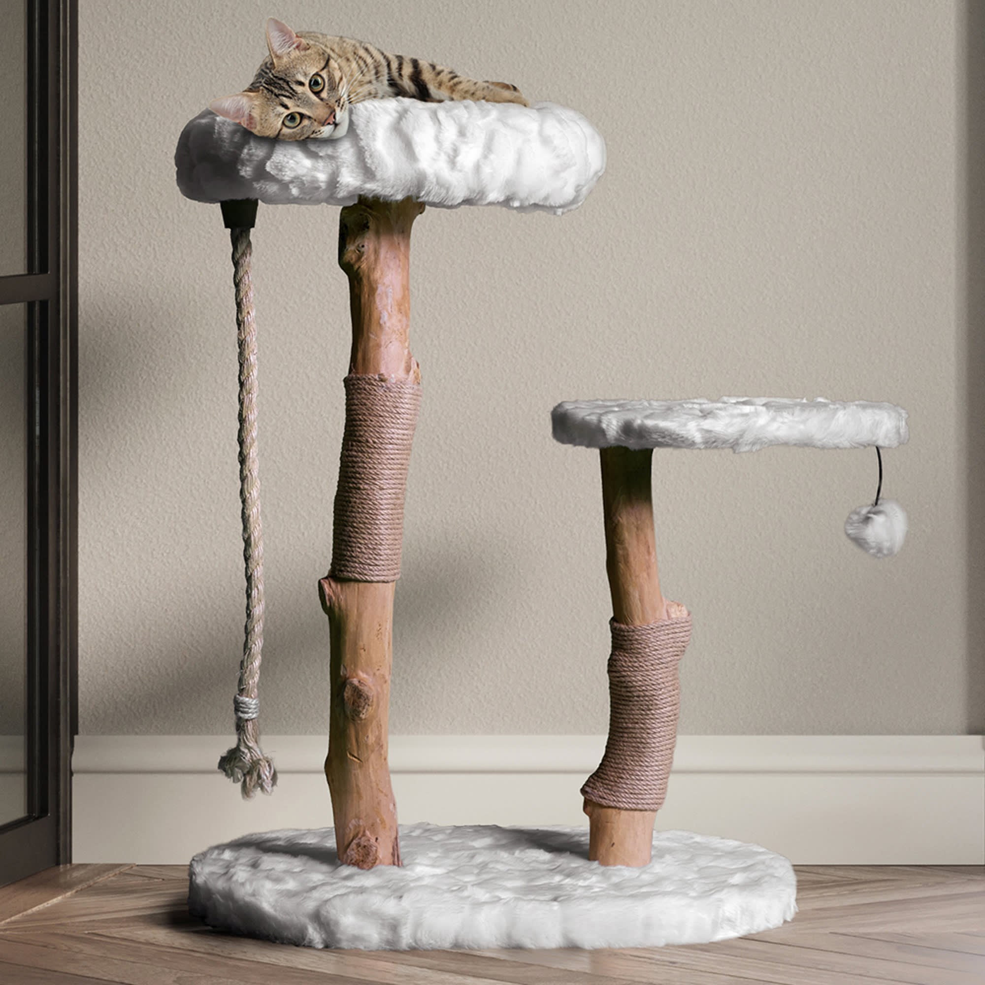 Mau Lifestyle White Rizzo Cat Tree, 32" H | Petco