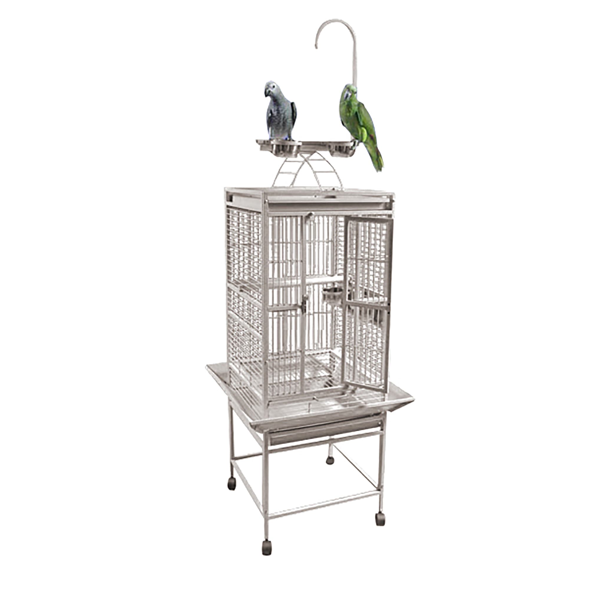 A&E Cage Company Playtop Cage in Stainless Steel, 18"x18"x54" | Petco