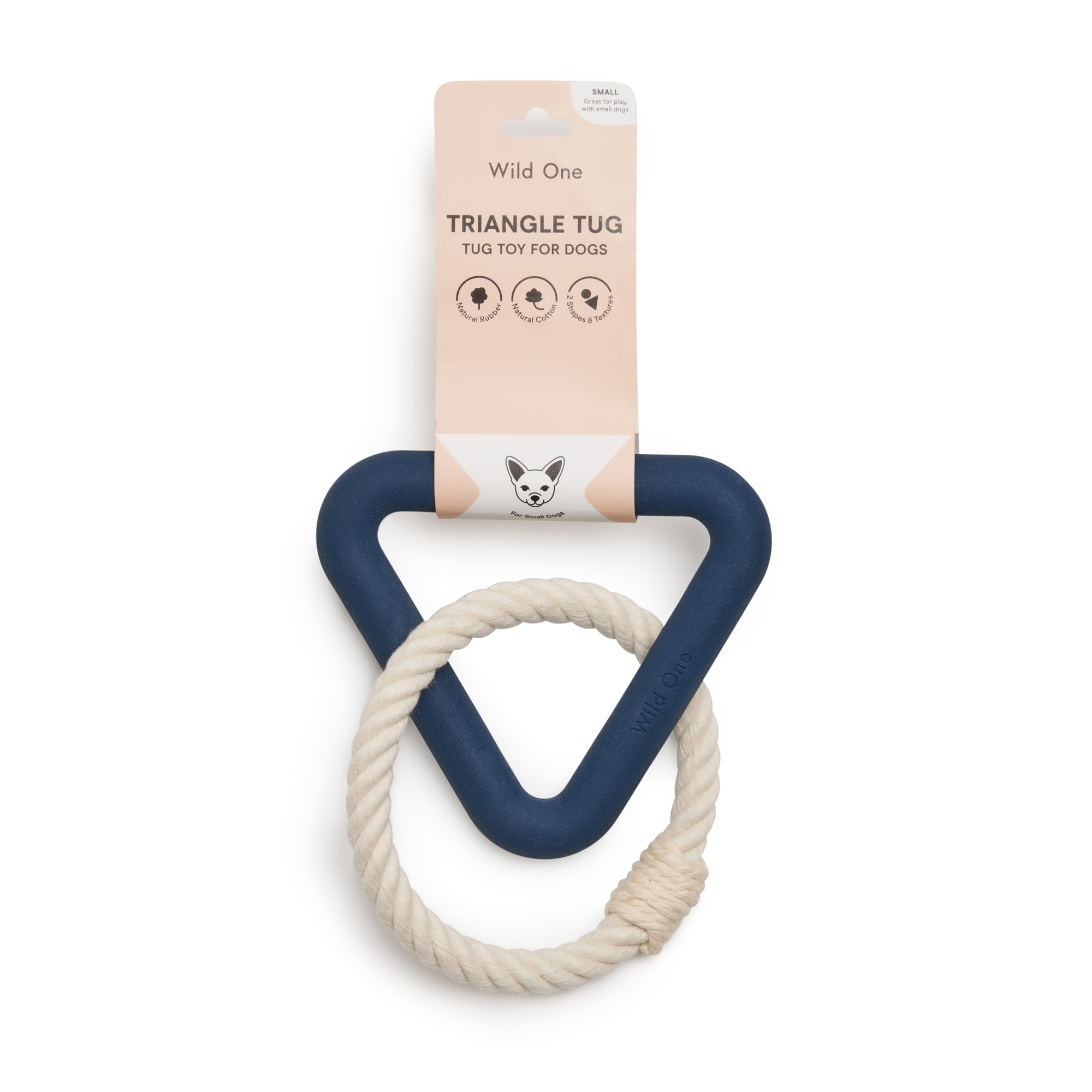 Wild One Navy Triangle Tug & Chew Toy for Dogs - Small