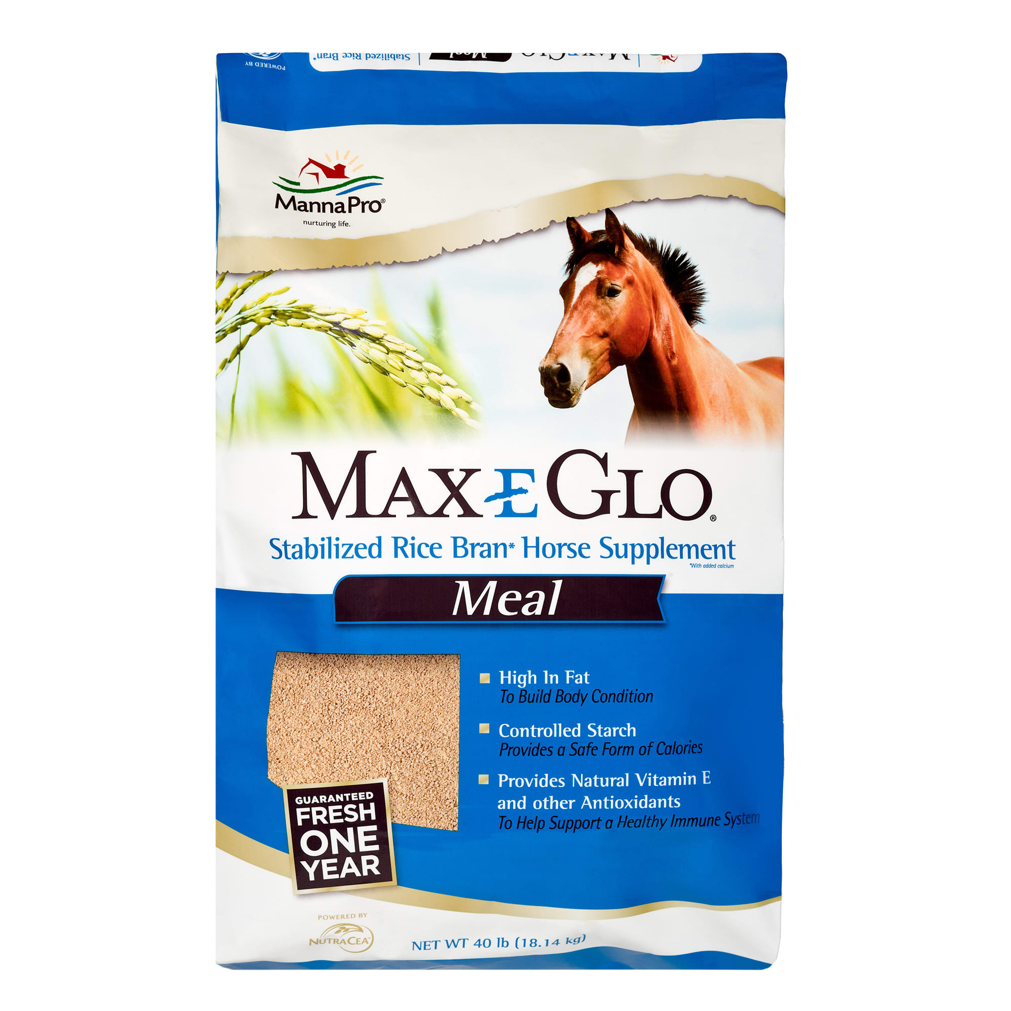 Manna Pro Max-E-Glo Stabilized Rice Bran Meal, 40 lbs. | Petco