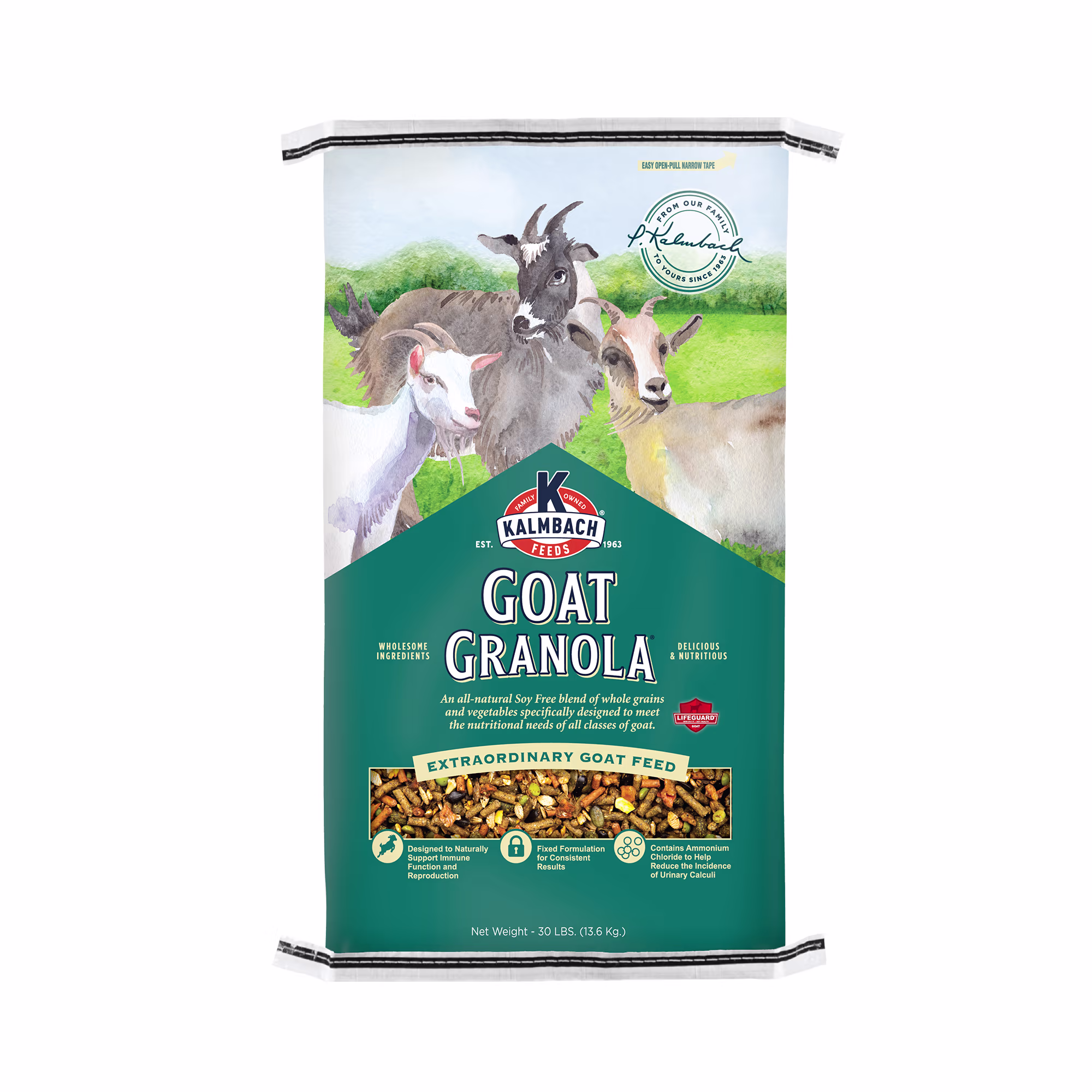 Kalmbach Feeds 16% Soy-Free Goat Granola, Extraordinary Goat Feed, 30 ...