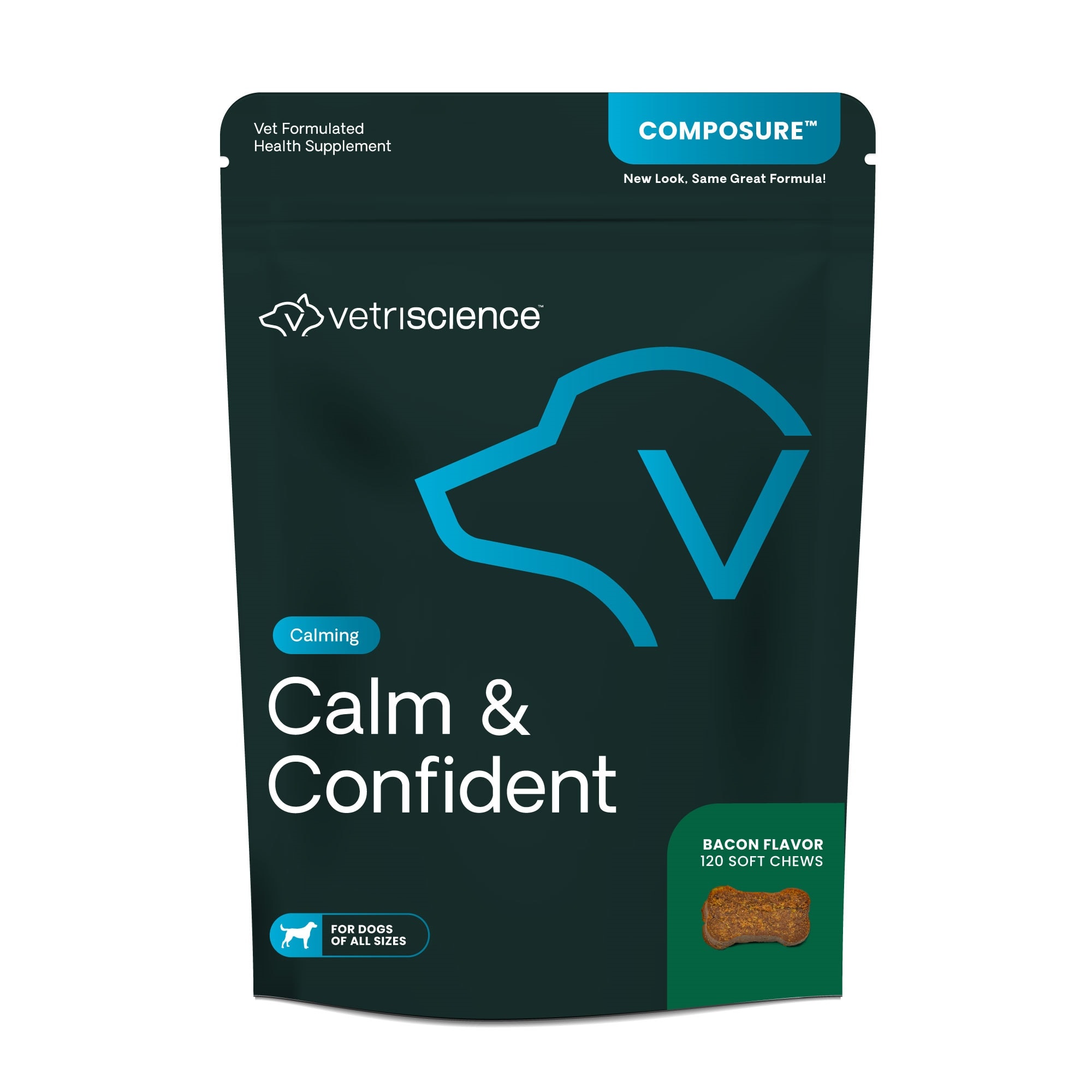 VetriScience Composure Dog Calming Chews Bacon, Count of 120 | Petco