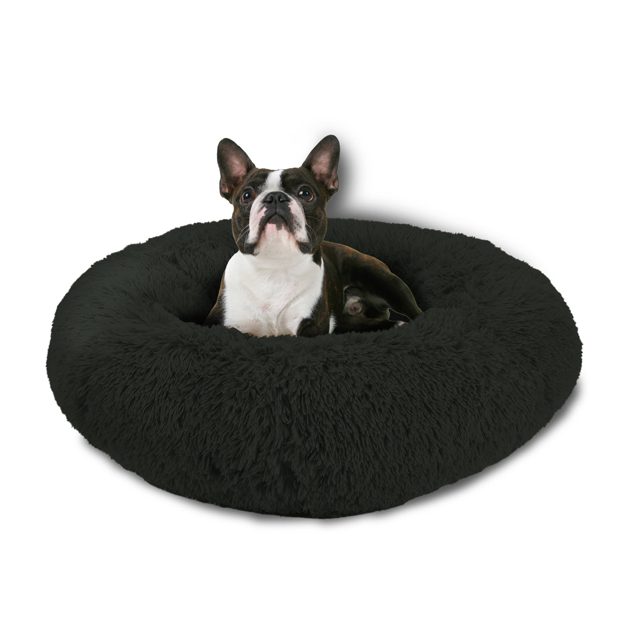 Pet Napper Black Donut Dog Bed, 28" L X 28" W X 9" H | Petco