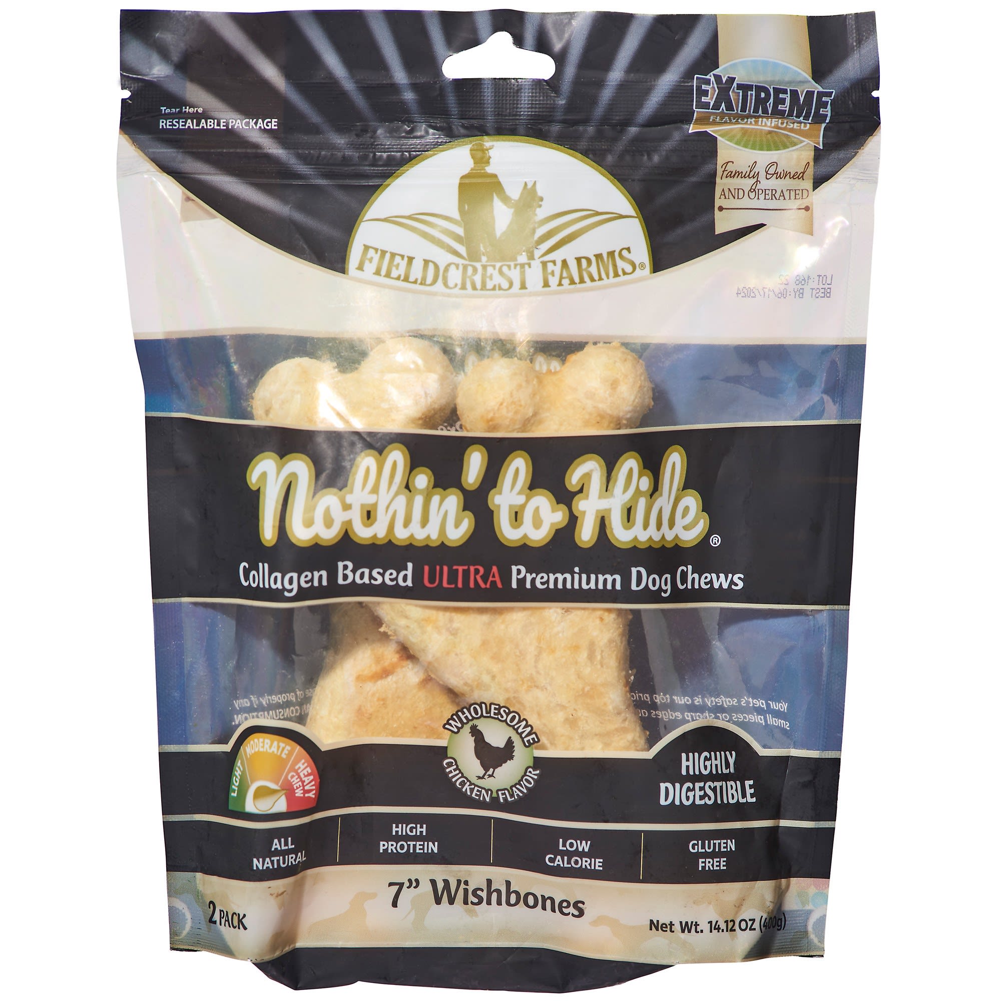 Fieldcrest Farms Nothin' to Hide 7" Knotted Chicken Flavor Bone Ultra ...