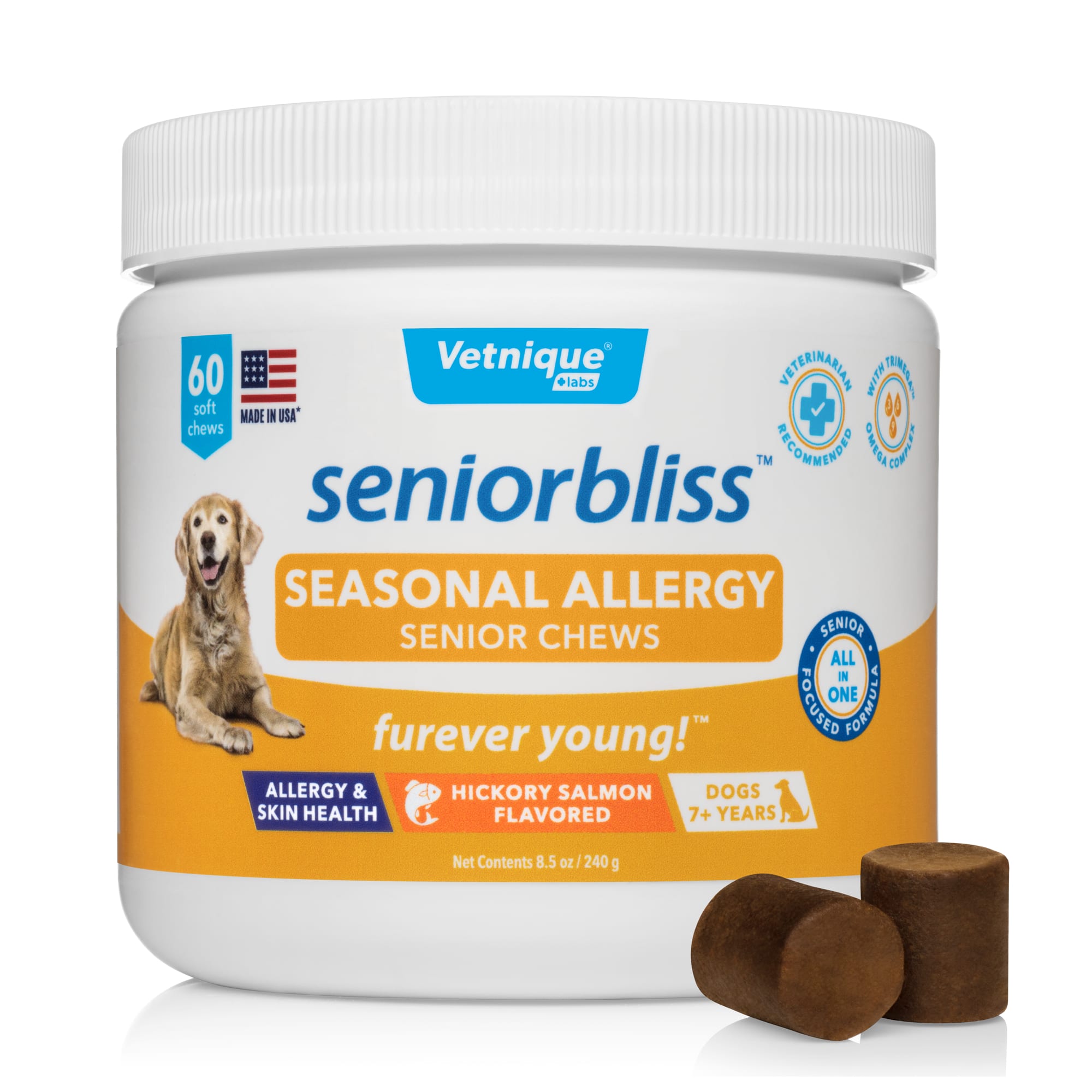 Vetnique Labs Seniorbliss Allergy & Immune Support Smoked Salmon ...
