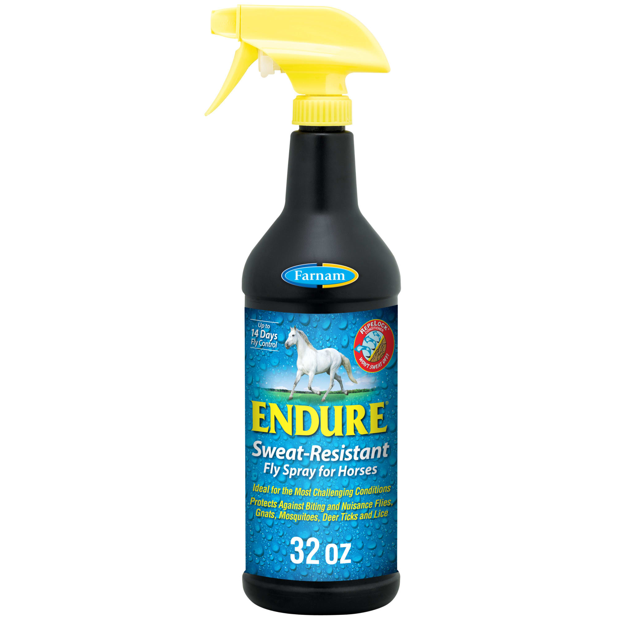 Farnam Endure Sweat-Resistant Fly Spray for Horses, 32 fl. oz. | Petco
