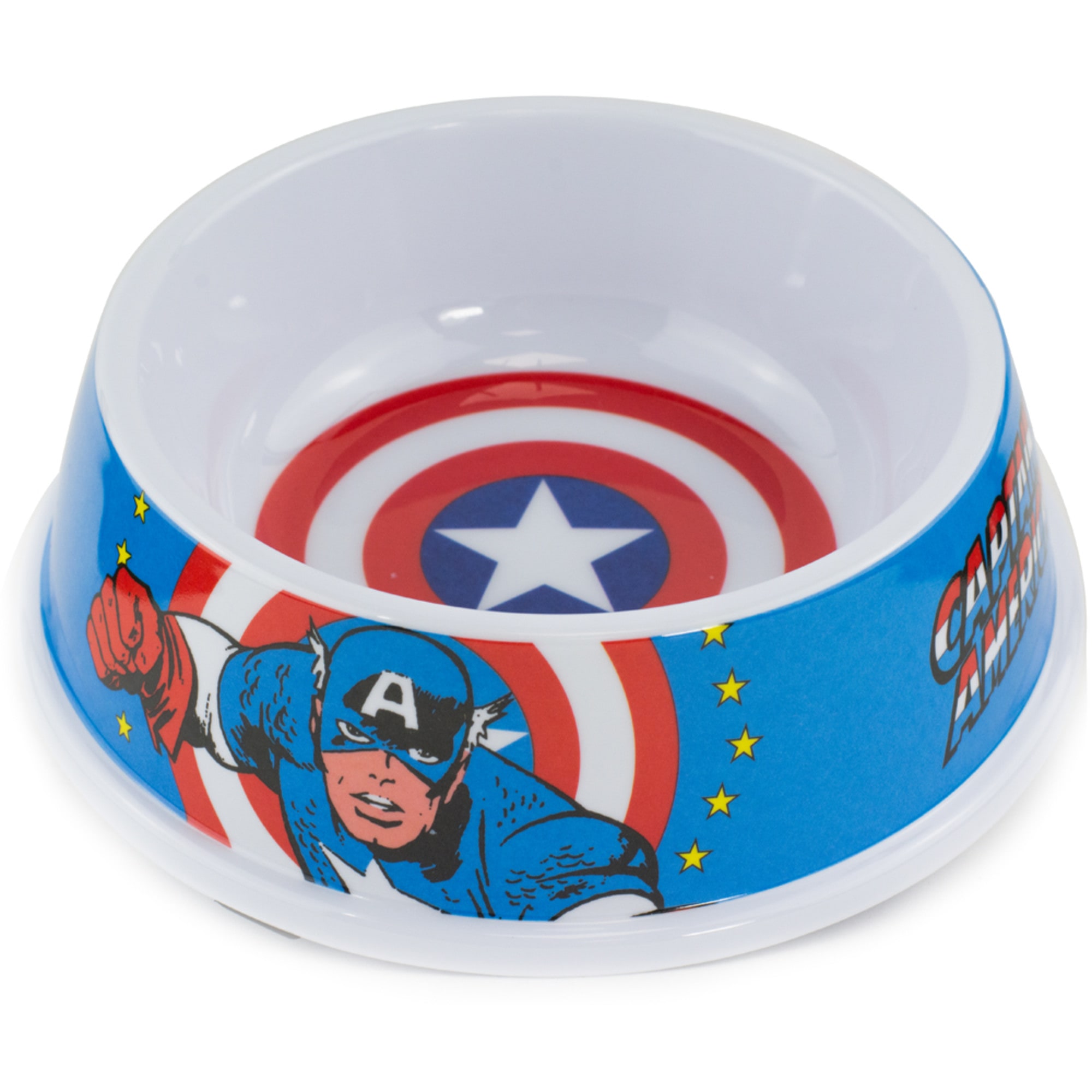 Buckle-Down Marvel Comics Captain America Dog Food Water Bowl, 2 Cups ...