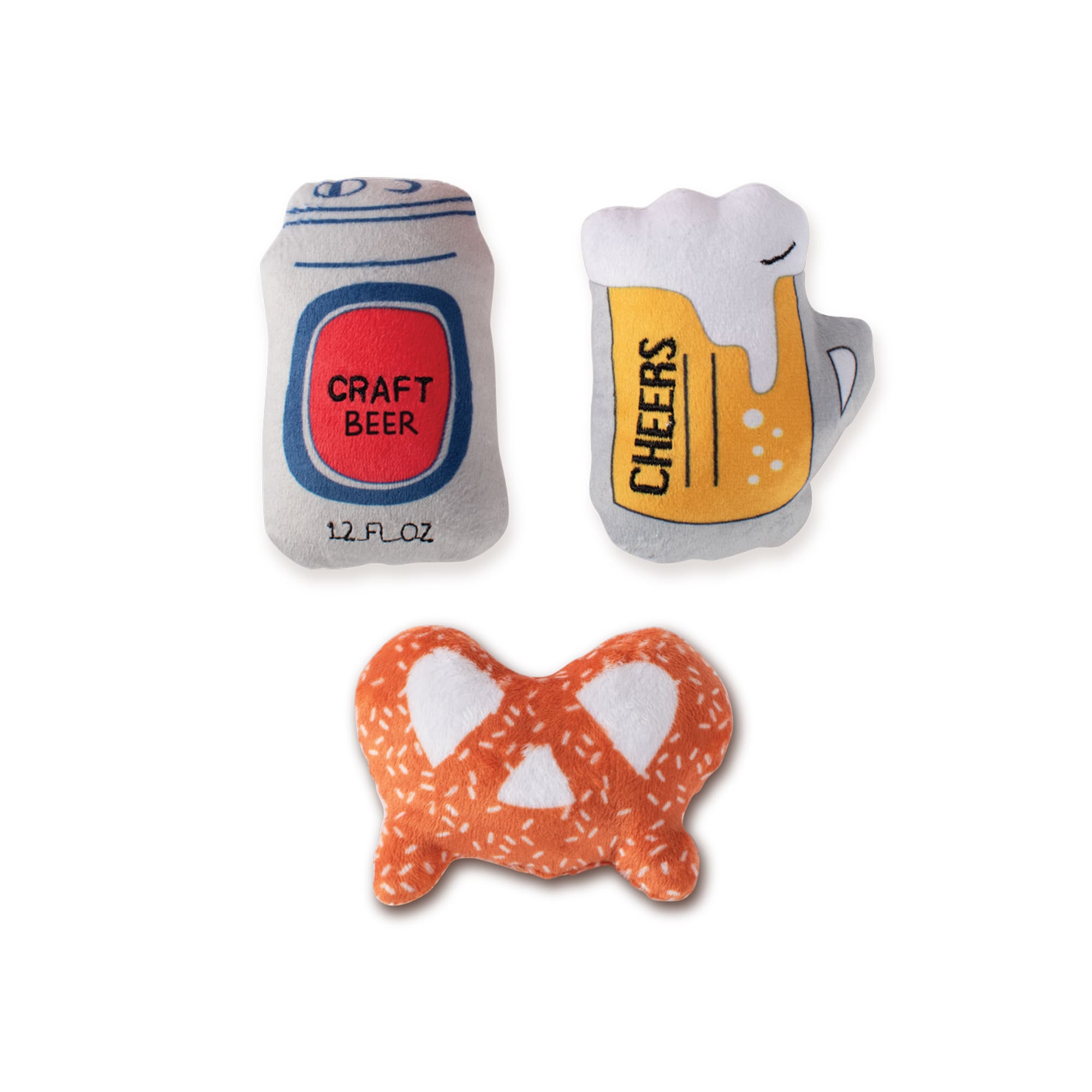 PetShop by Fringe Studio Beer Dog Toy Set, X-Small, Pack of 3 | Petco
