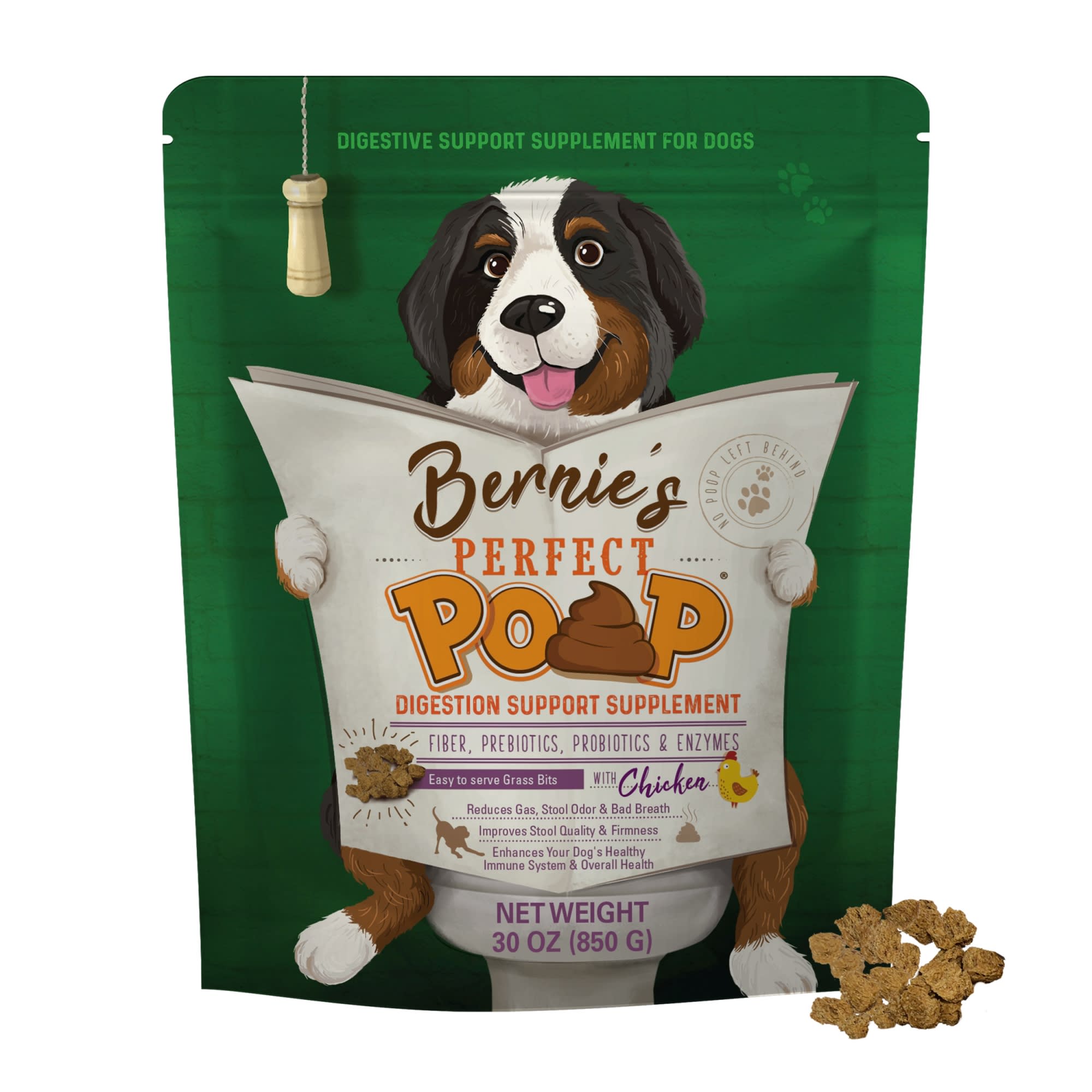 Bernie's Perfect Poop Chicken Flavor Digestion Support Dog Supplement ...