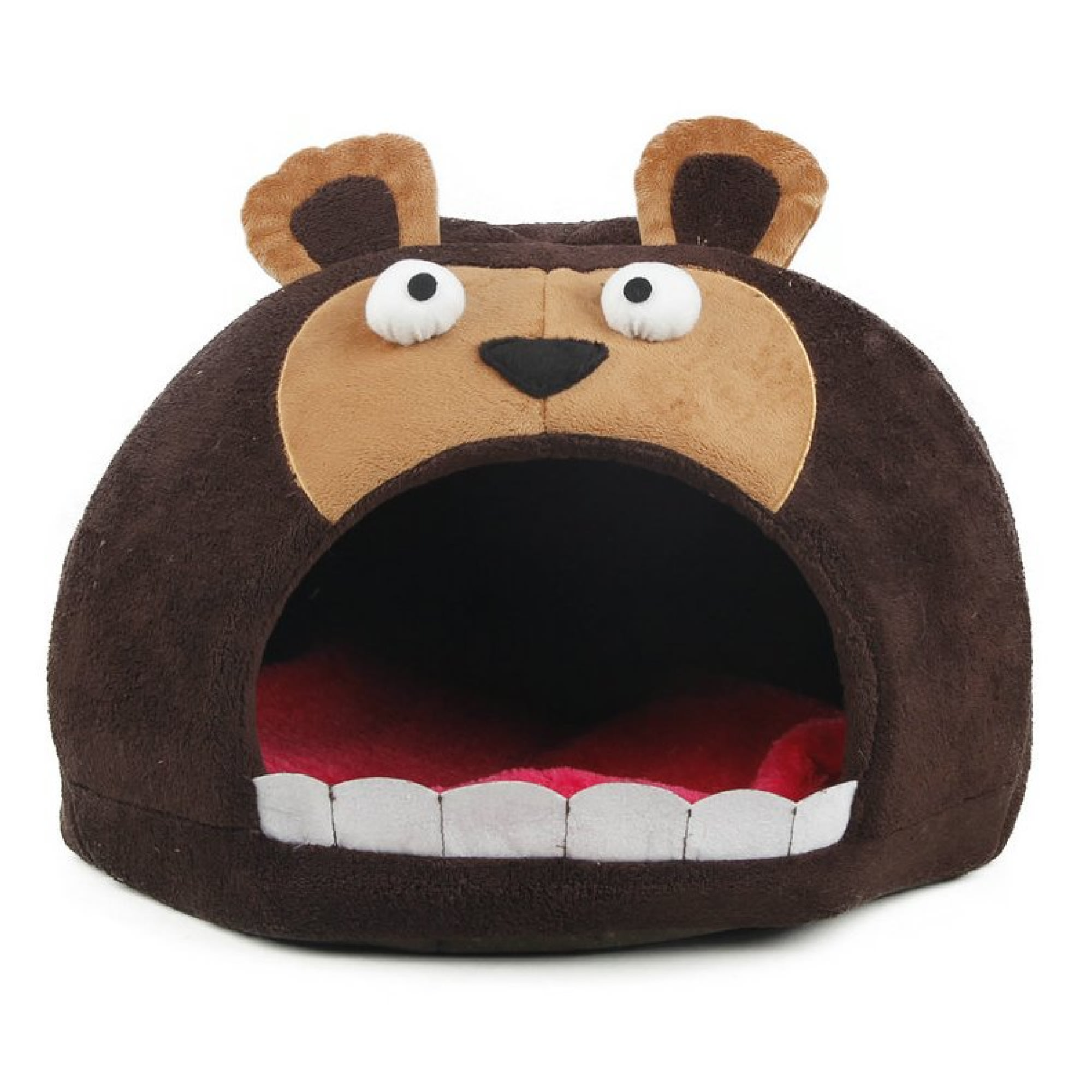 Pet Life Roar Bear Snuggle Plush Polar Fleece Pet Bed, 18.5" L X 18.5 ...